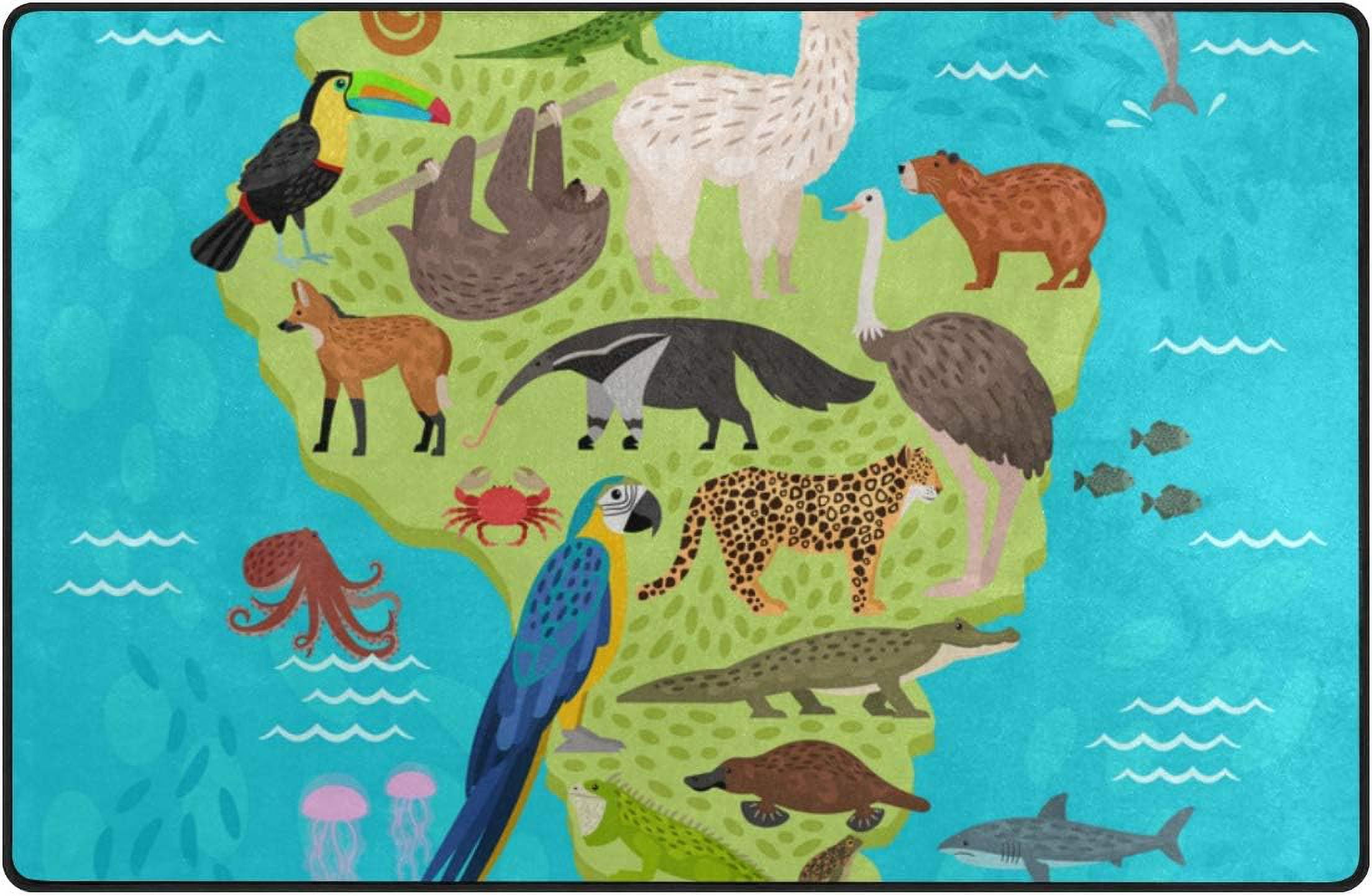 Coolnut Lightweight Soft Area Rugs 60 x 39 inch (5'x 3'3"), Animal ...