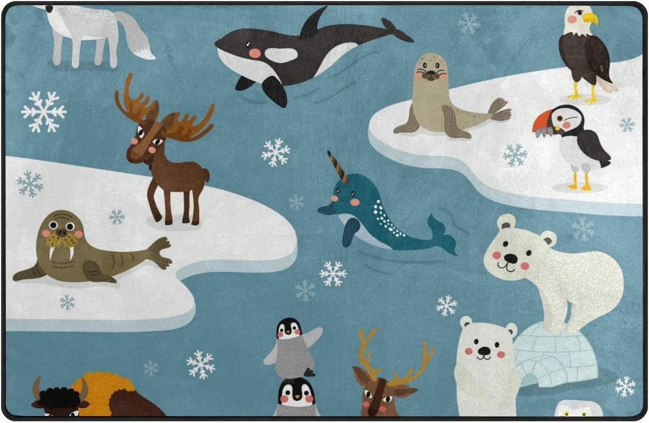 Coolnut Lightweight Soft Area Rugs 60 x 39 inch (5'x 3'3"), Arctic ...