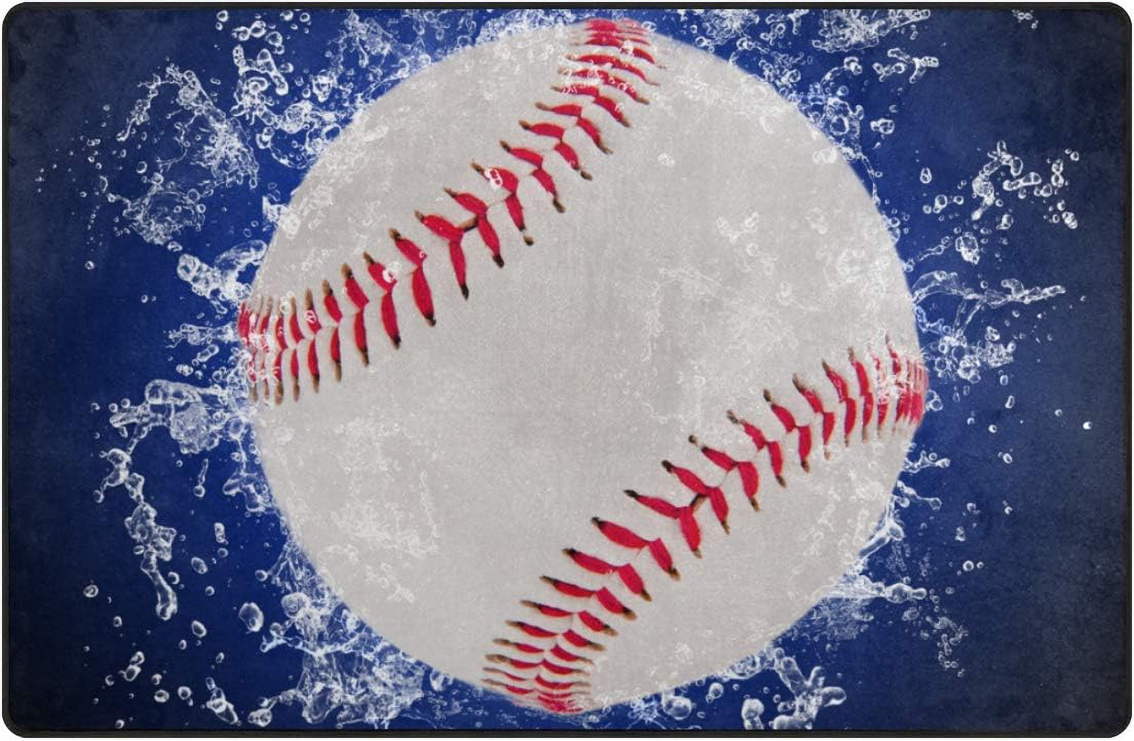 Coolnut Lightweight Soft Area Rugs 60 x 39 inch (5'x 3'3"), Baseball in ...