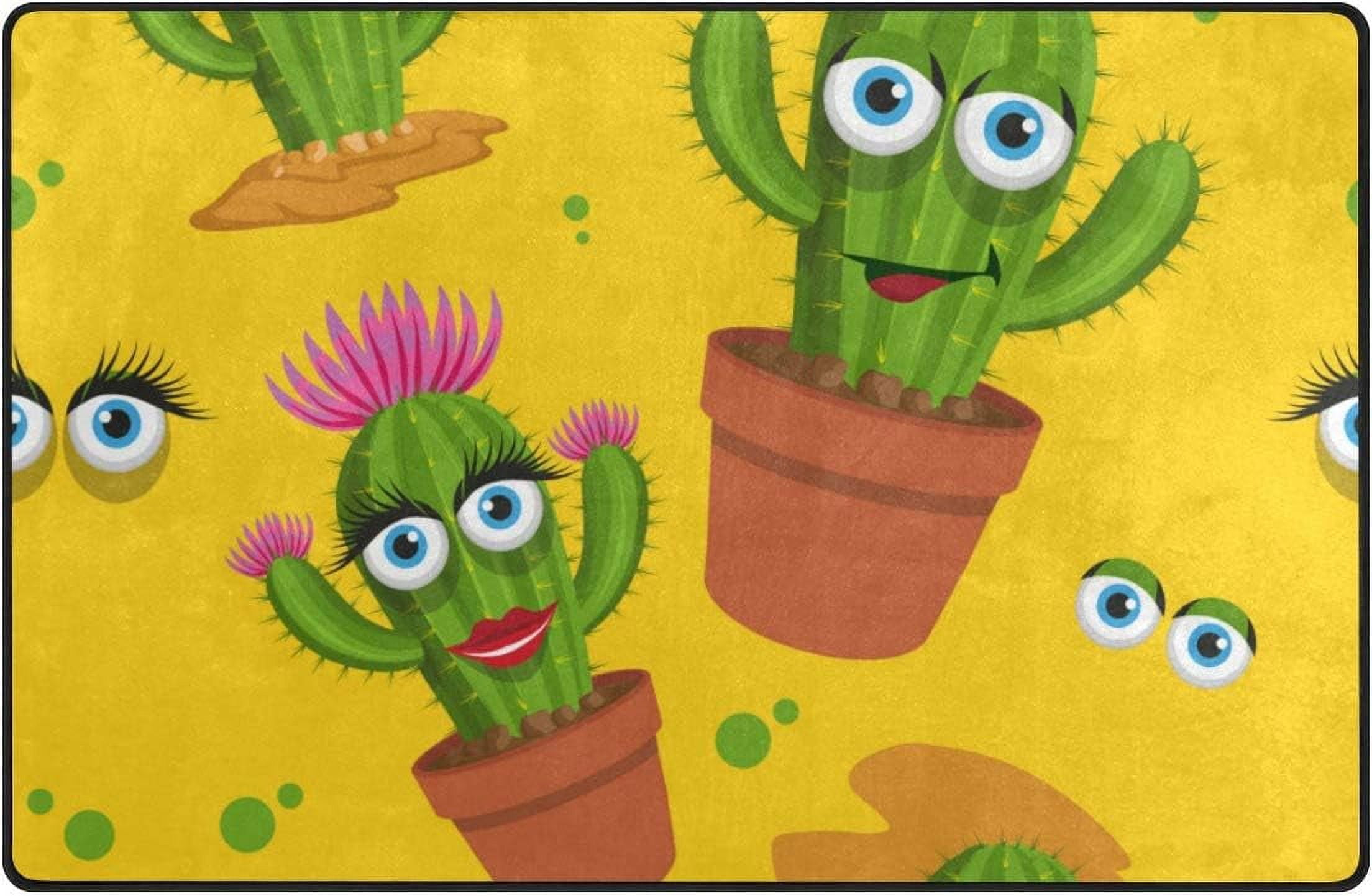 Coolnut Lightweight Soft Area Rugs 60 x 39 inch (5'x 3'3"), Cactus ...