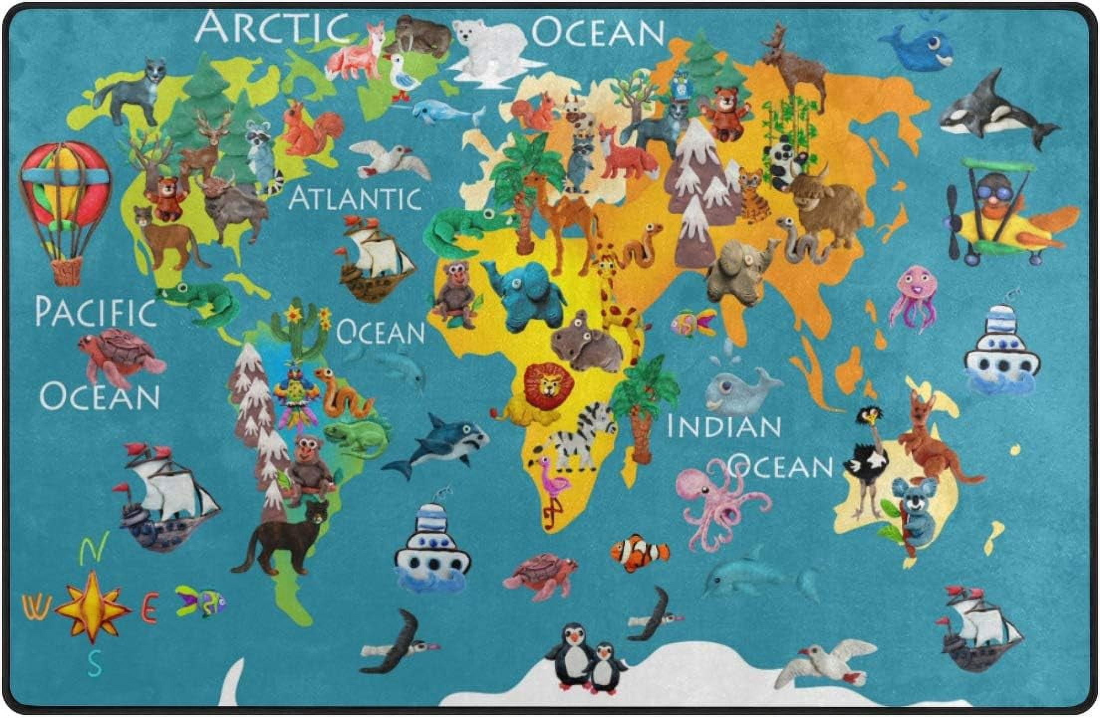 Coolnut Lightweight Soft Area Rugs 60 x 39 inch (5'x 3'3"), Cartoon ...