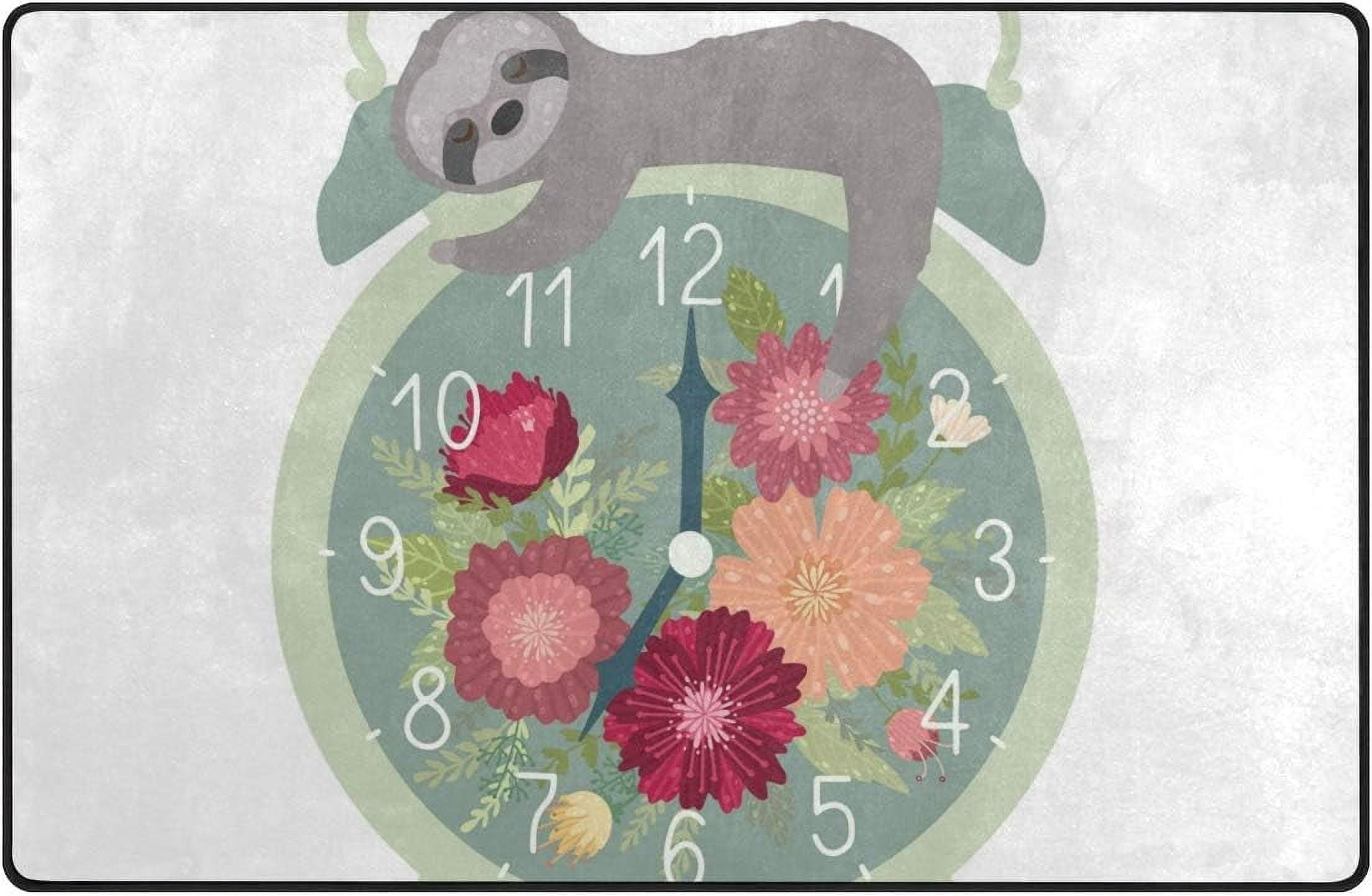 Coolnut Lightweight Soft Area Rugs 60 x 39 inch (5'x 3'3"), Clock with ...