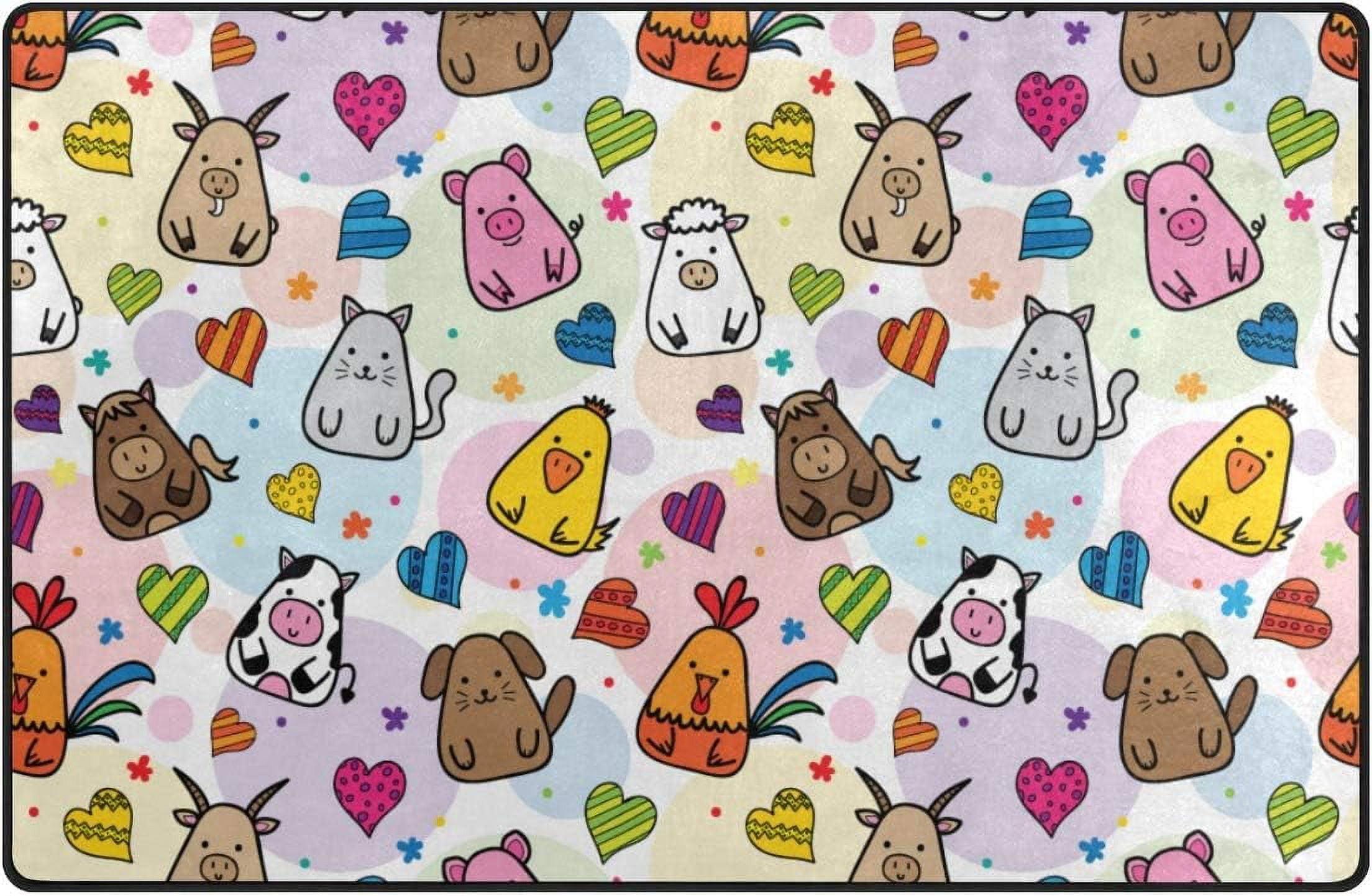 Coolnut Lightweight Soft Area Rugs 60 x 39 inch (5'x 3'3"), Colorful ...