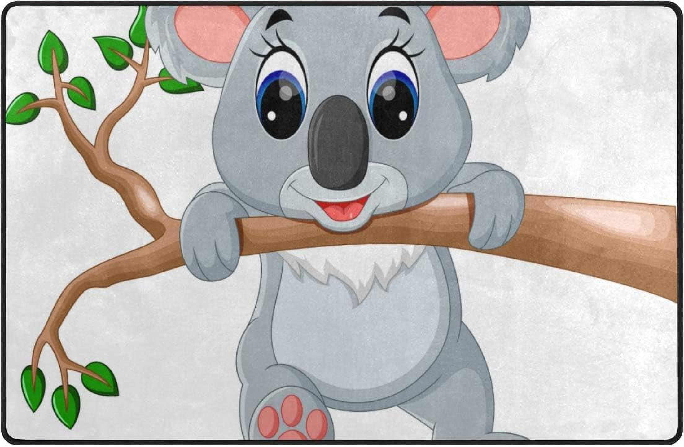 Coolnut Lightweight Soft Area Rugs 60 x 39 inch (5'x 3'3"), Cute Koala ...