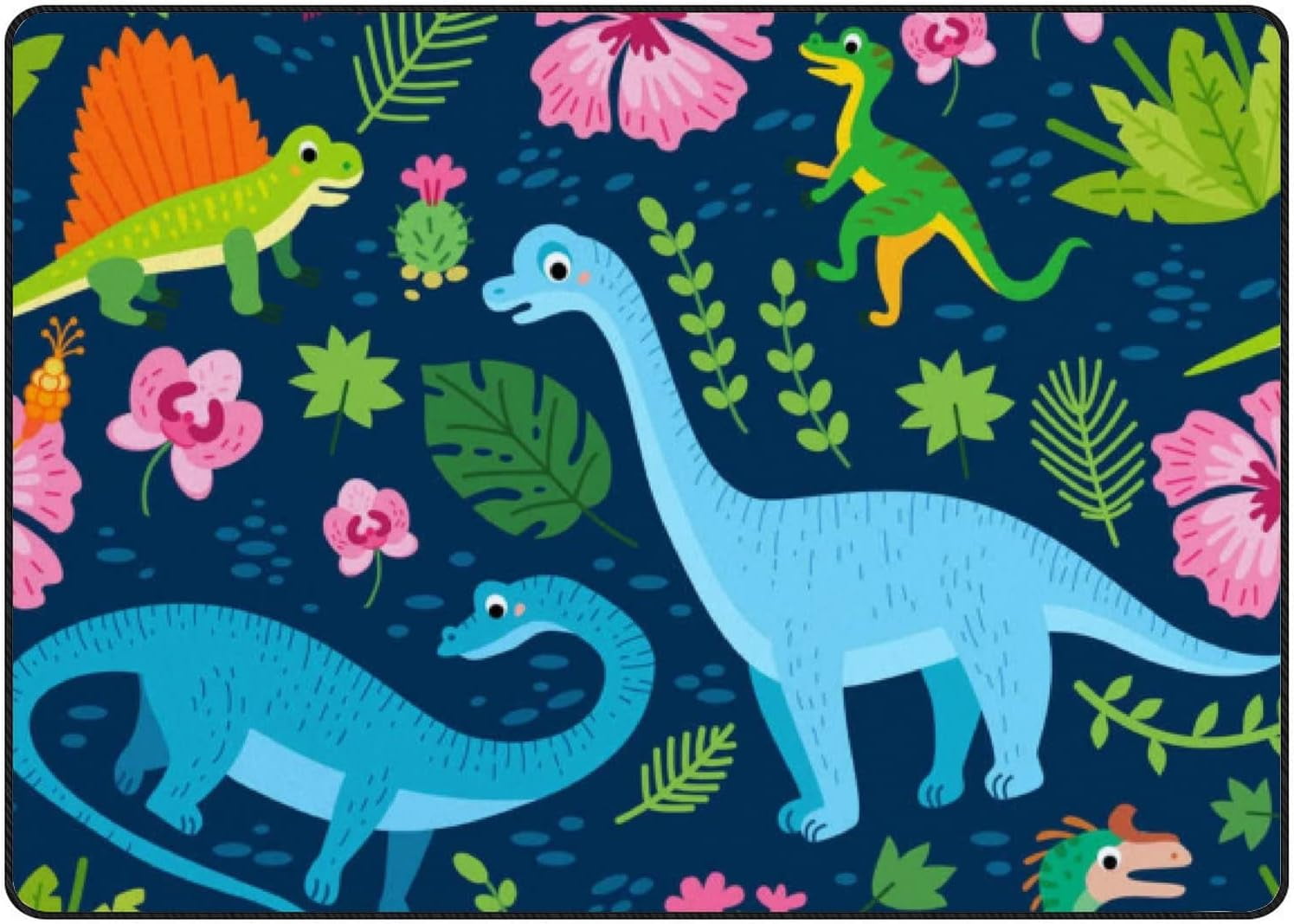 Coolnut Lightweight Soft Area Rugs 60x39 inch, Dinosaurs and Tropical ...
