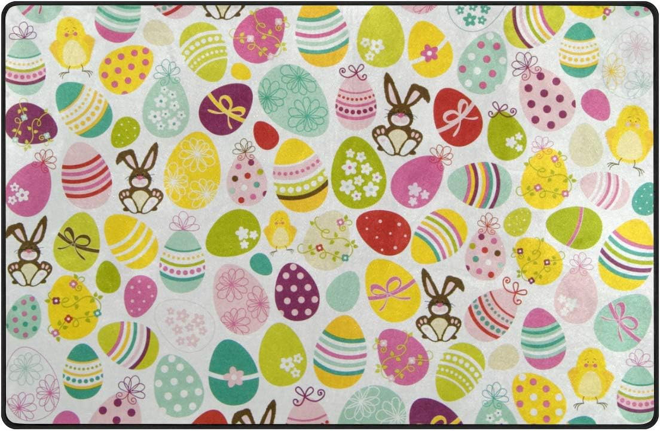 Coolnut Lightweight Soft Area Rugs 60 x 39 inch (5'x 3'3"), Easter Egg ...