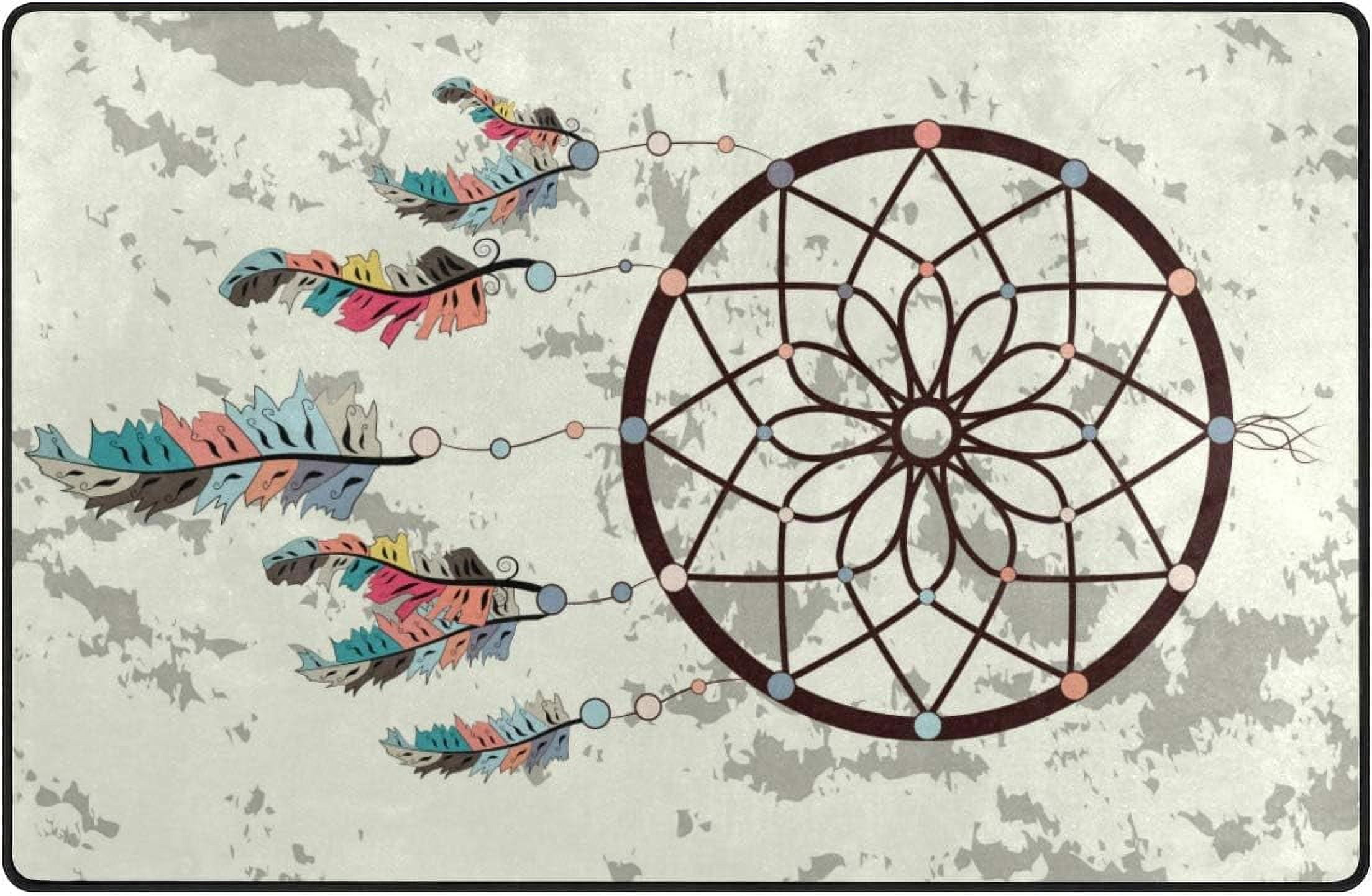 Coolnut Lightweight Soft Area Rugs 60 x 39 inch (5'x 3'3"), Feathers ...