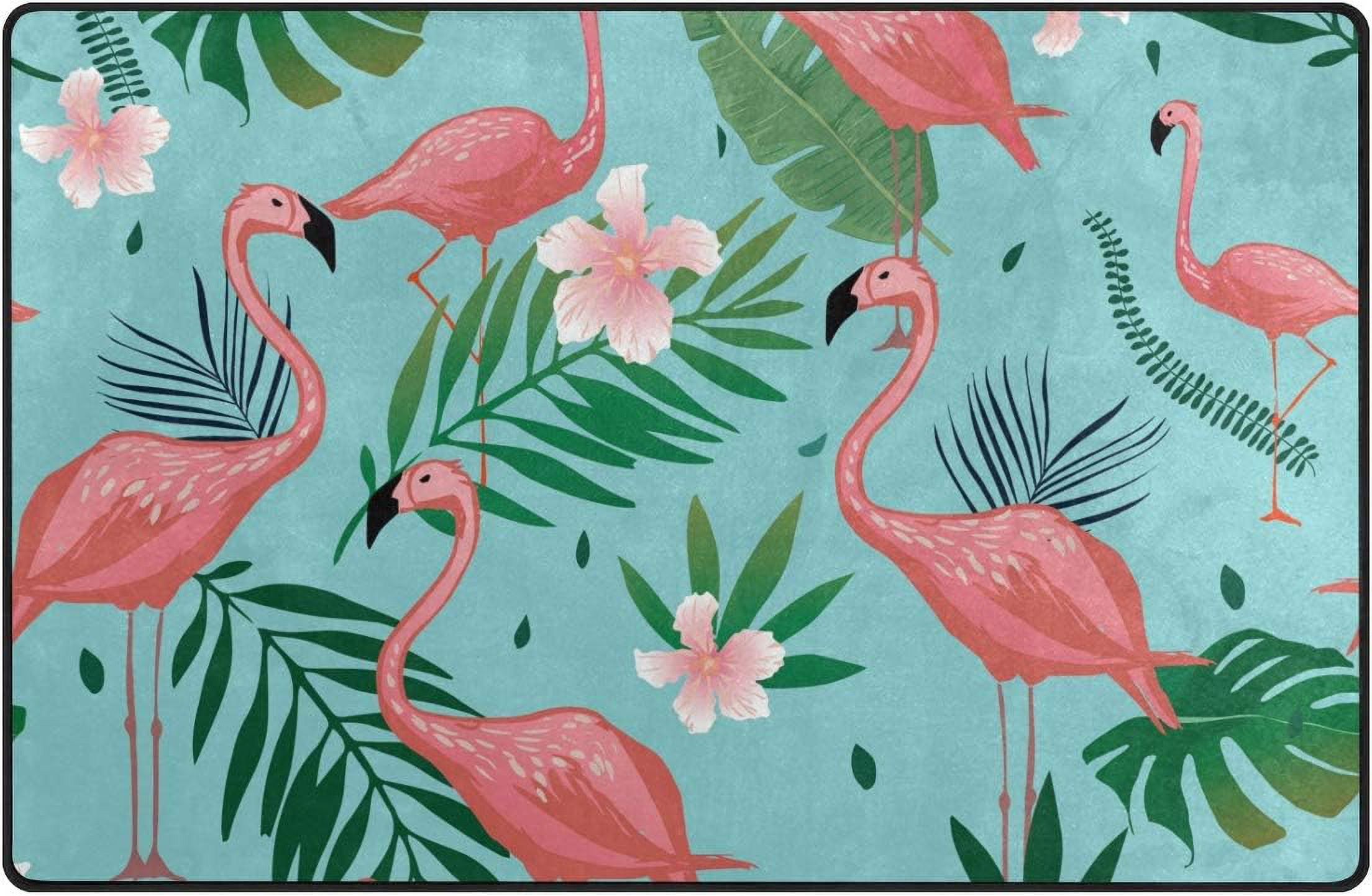 Coolnut Lightweight Soft Area Rugs 60 x 39 inch (5'x 3'3"), Flamingo ...
