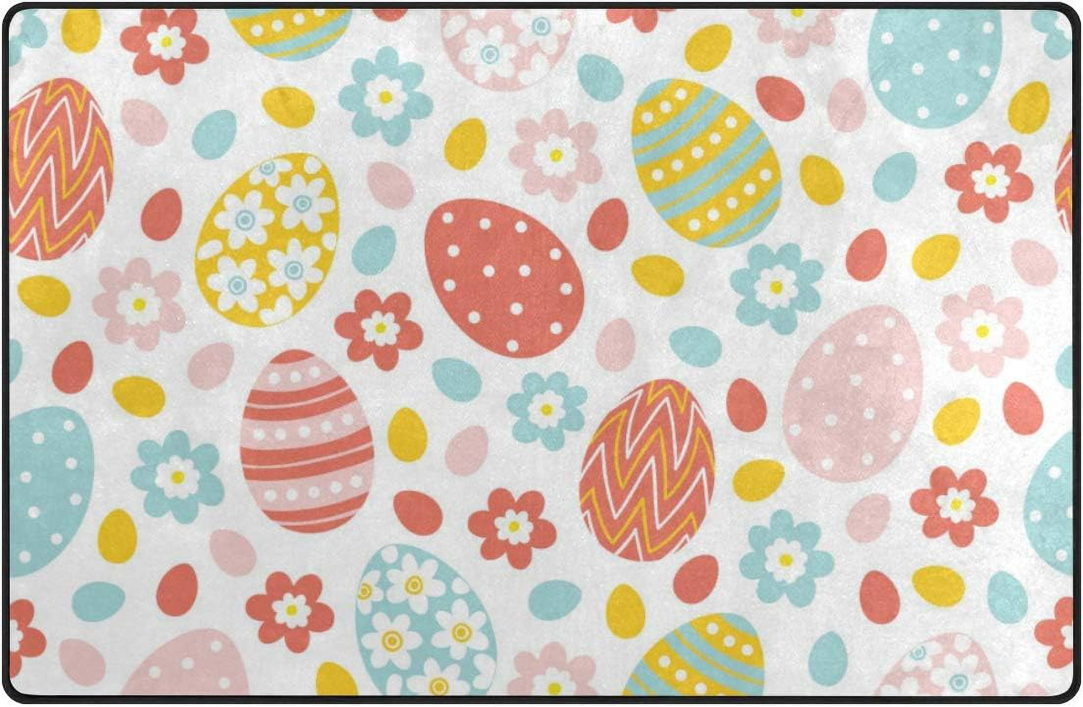 Coolnut Lightweight Soft Area Rugs 60 x 39 inch (5'x 3'3"), Flowers and ...