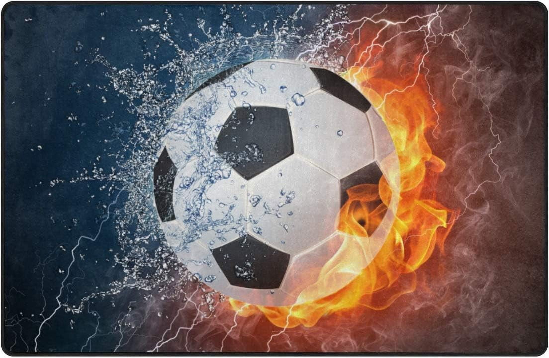 Coolnut Lightweight Soft Area Rugs 60 x 39 inch (5'x 3'3"), Football in ...