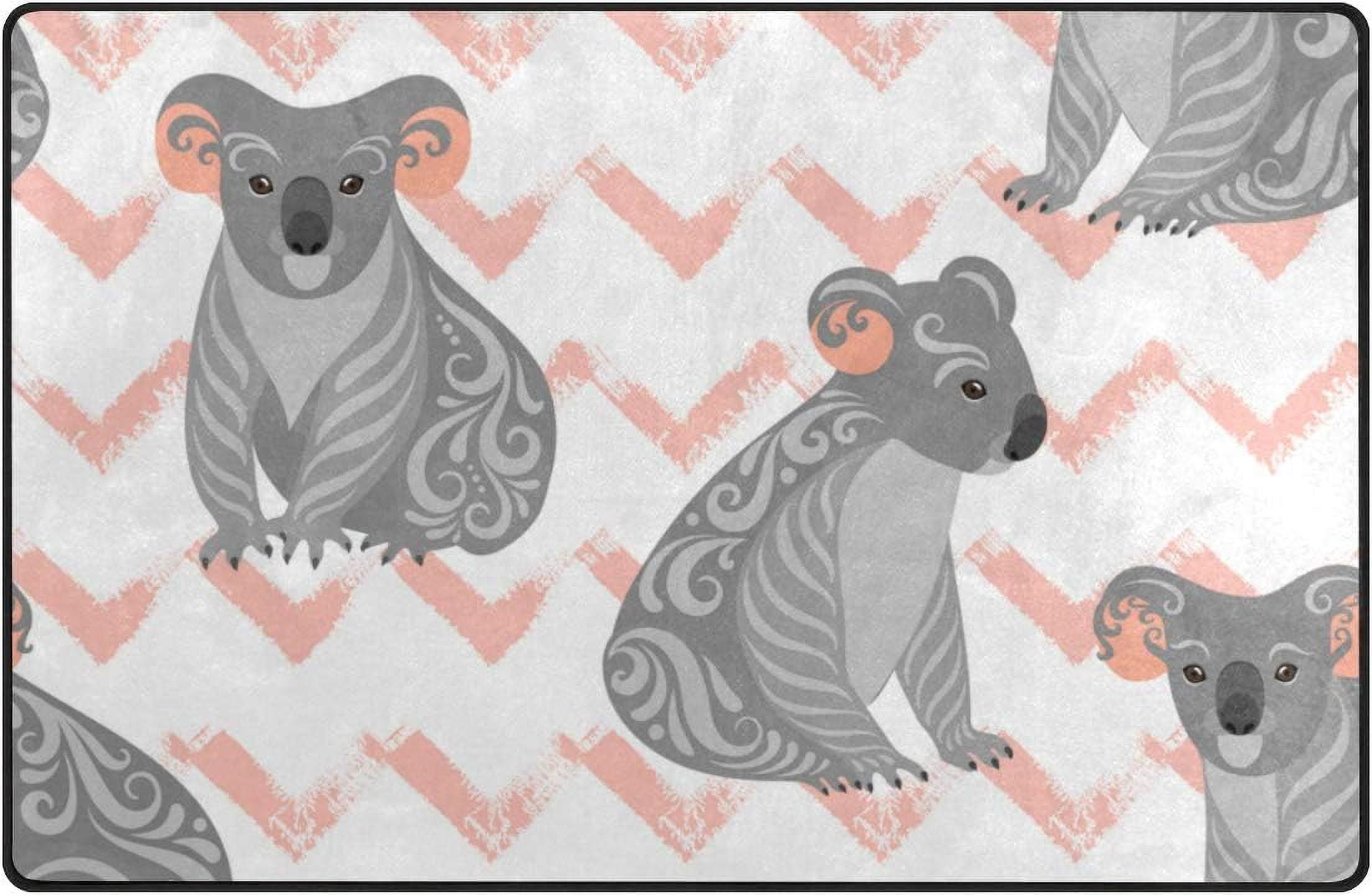 Coolnut Lightweight Soft Area Rugs 60 x 39 inch (5'x 3'3"), Gray Koala ...