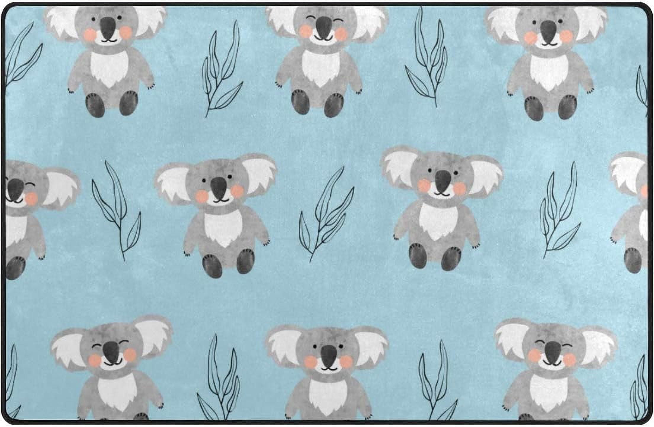 Coolnut Lightweight Soft Area Rugs 60 x 39 inch (5'x 3'3"), Koala Bears ...