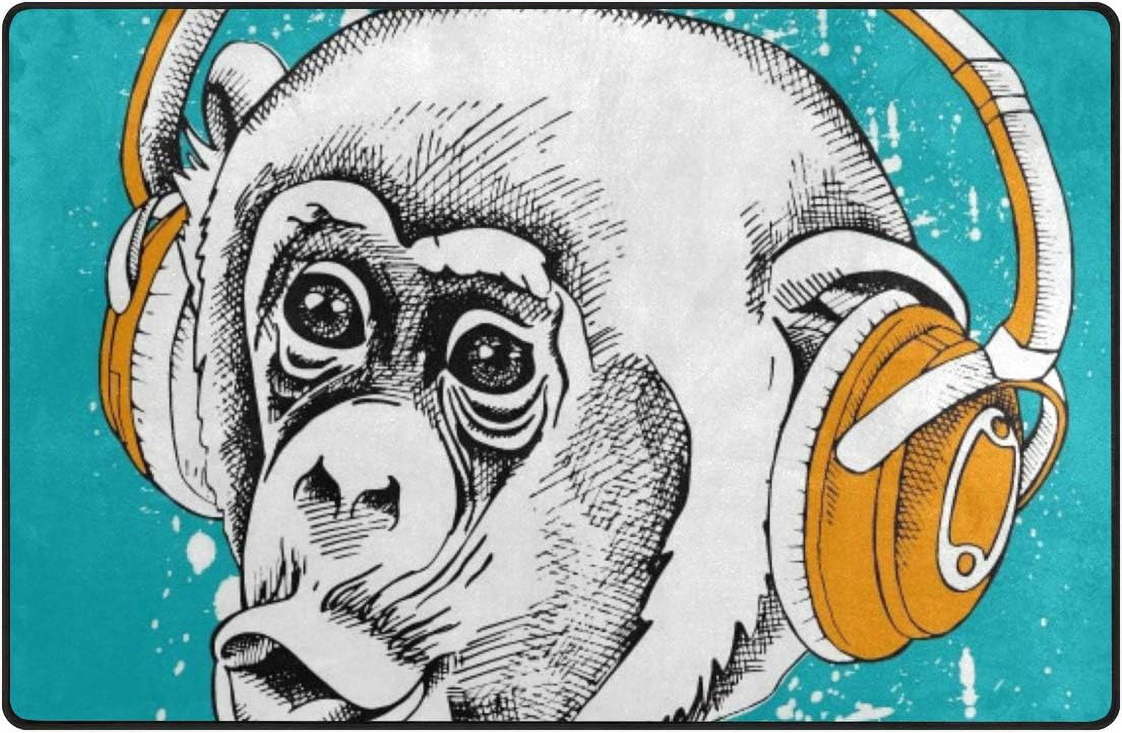 Coolnut Lightweight Soft Area Rugs 60 x 39 inch (5'x 3'3"), Monkey in A ...