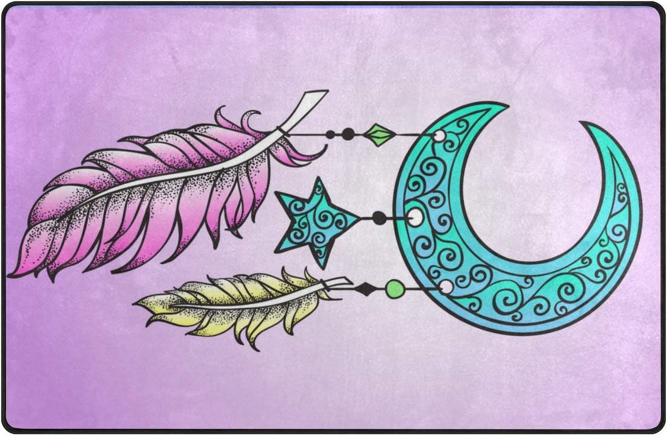 Coolnut Lightweight Soft Area Rugs 60 x 39 inch (5'x 3'3"), Moon ...