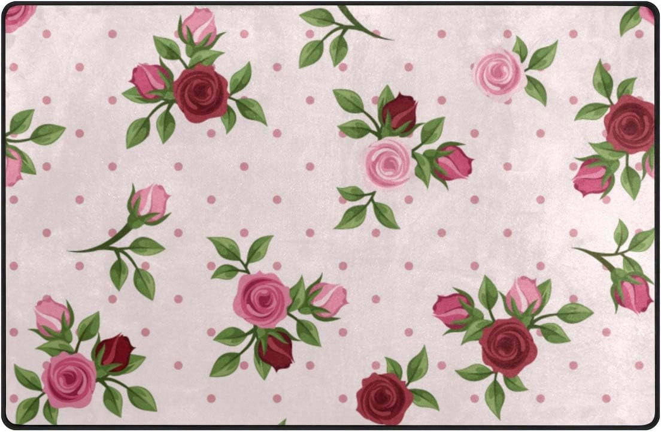 Coolnut Lightweight Soft Area Rugs 60 x 39 inch (5'x 3'3"), Red and ...