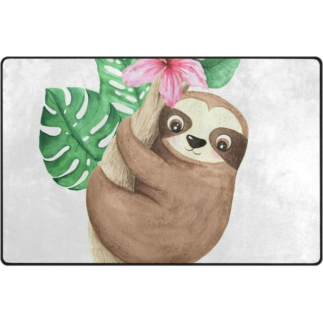 Coolnut Lightweight Soft Area Rugs 60 x 39 inch (5'x 3'3"), Sloth ...
