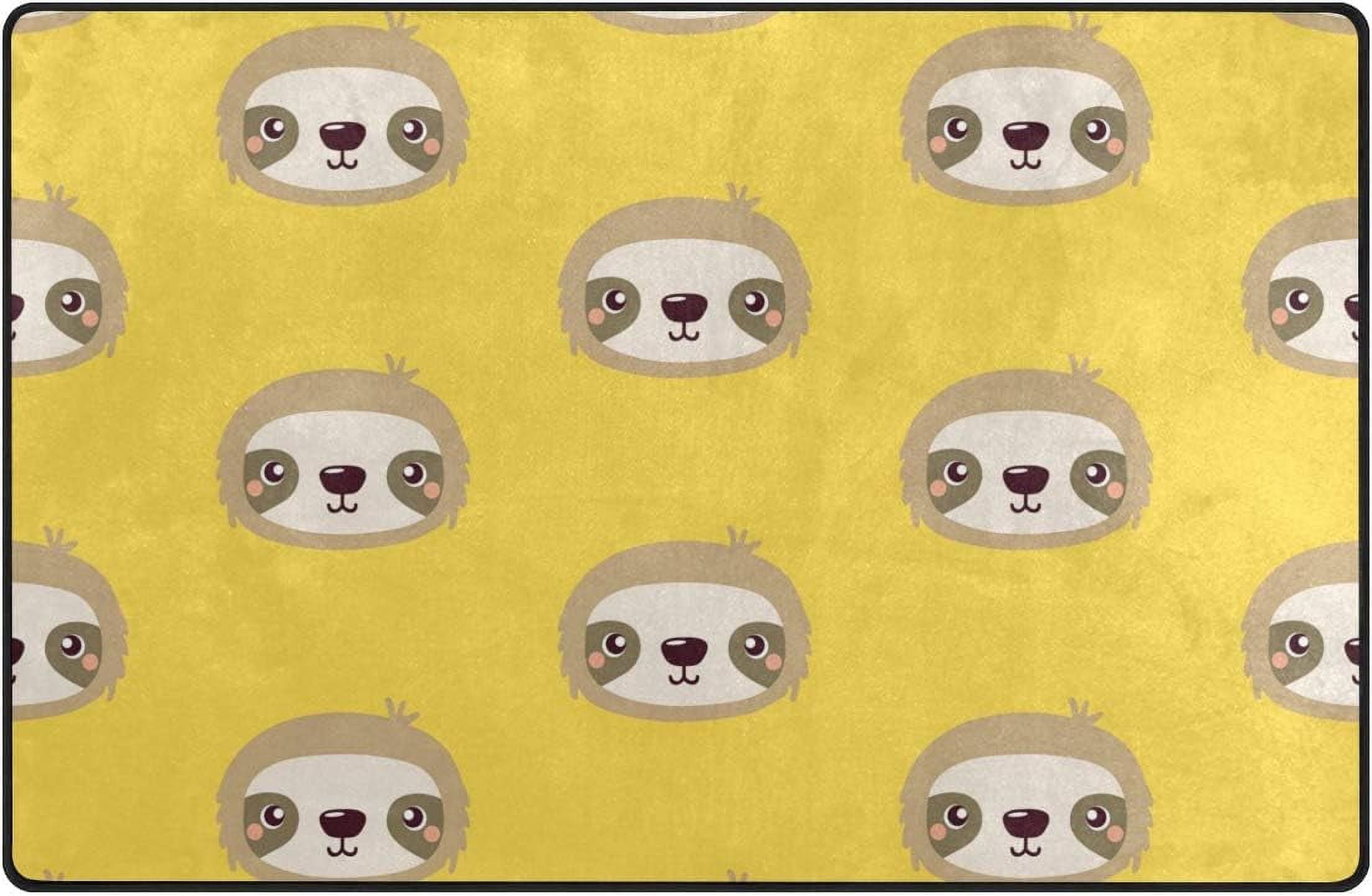 Coolnut Lightweight Soft Area Rugs 60 x 39 inch (5'x 3'3"), Sloth Head ...