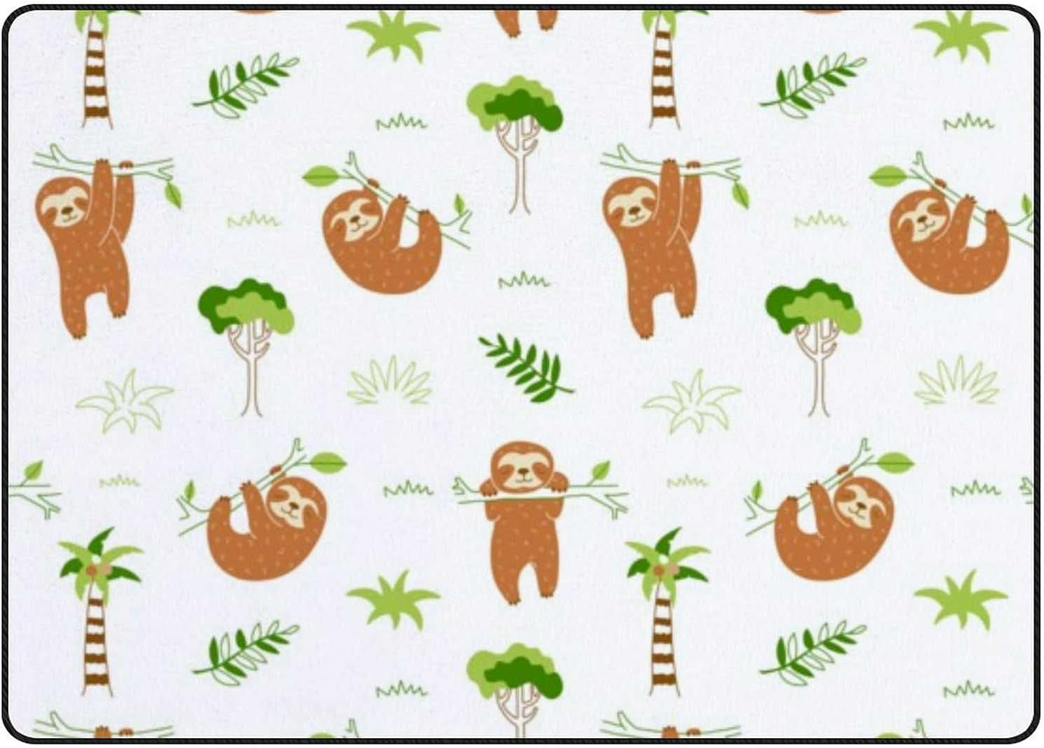 Coolnut Lightweight Soft Area Rugs 60 x 39 inch (5'x 3'3"), Sloths and ...