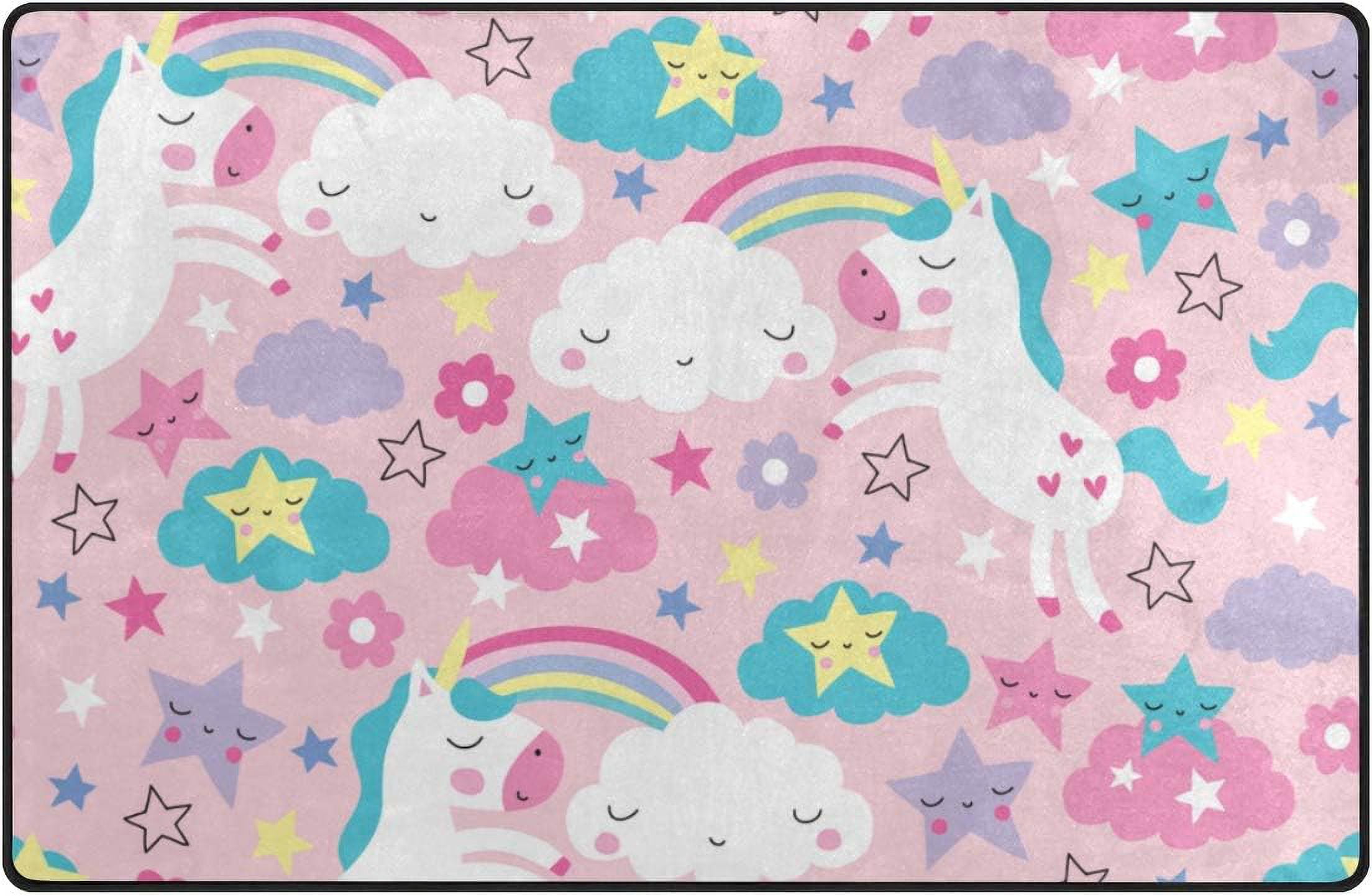 Coolnut Lightweight Soft Area Rugs 60 x 39 inch (5'x 3'3"), Unicorn On ...