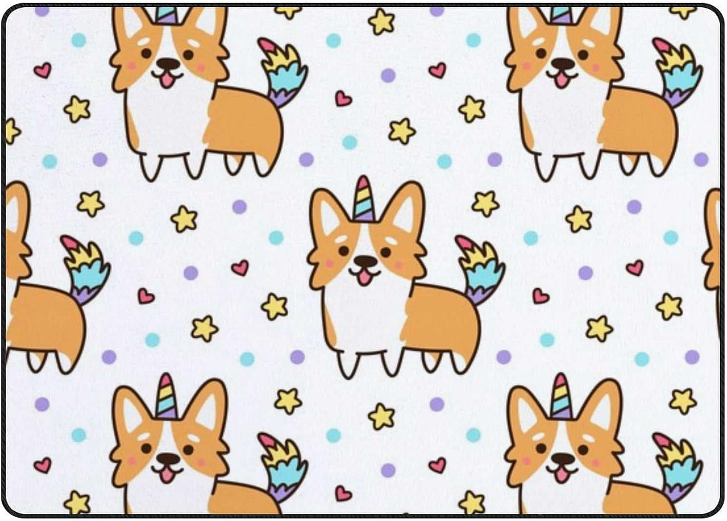 Coolnut Lightweight Soft Area Rugs 60 x 39 inch (5'x 3'3"), Welsh Corgi ...