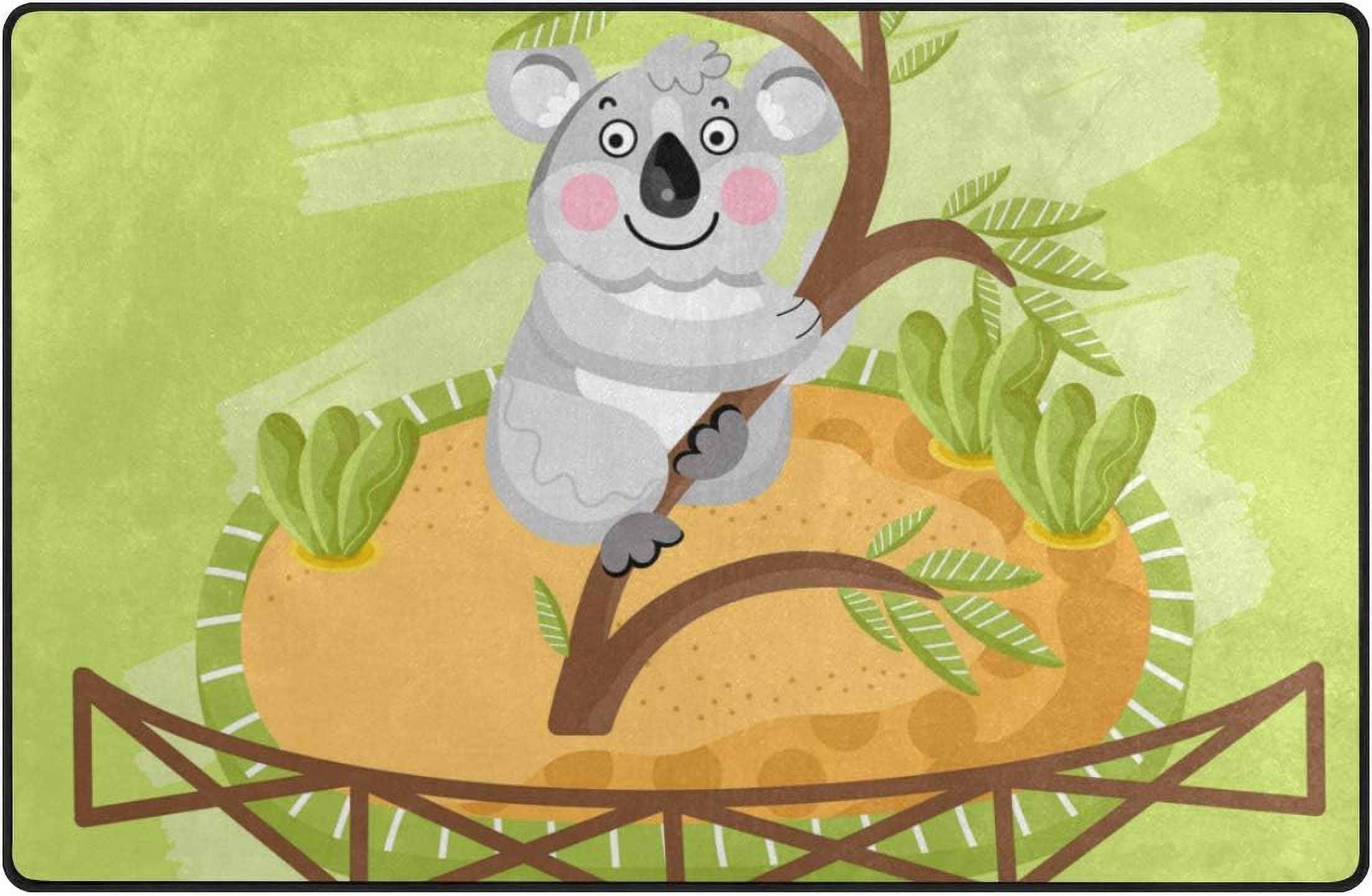 Coolnut Lightweight Soft Area Rugs 60 x 39 inch (5'x 3'3"), Zoo Animal ...