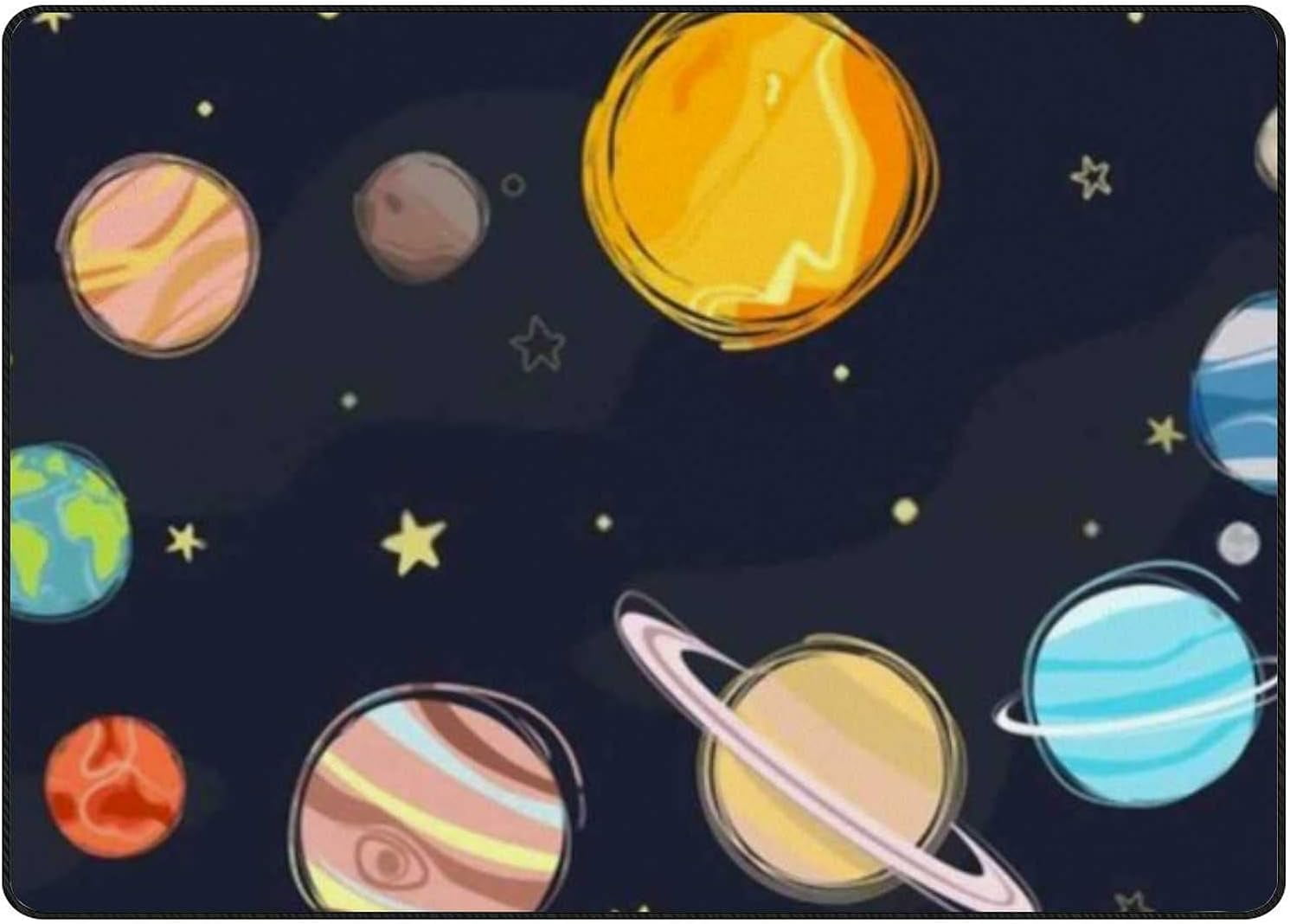Coolnut Lightweight Soft Area Rugs 60x39 inch, Collection of Planets in ...