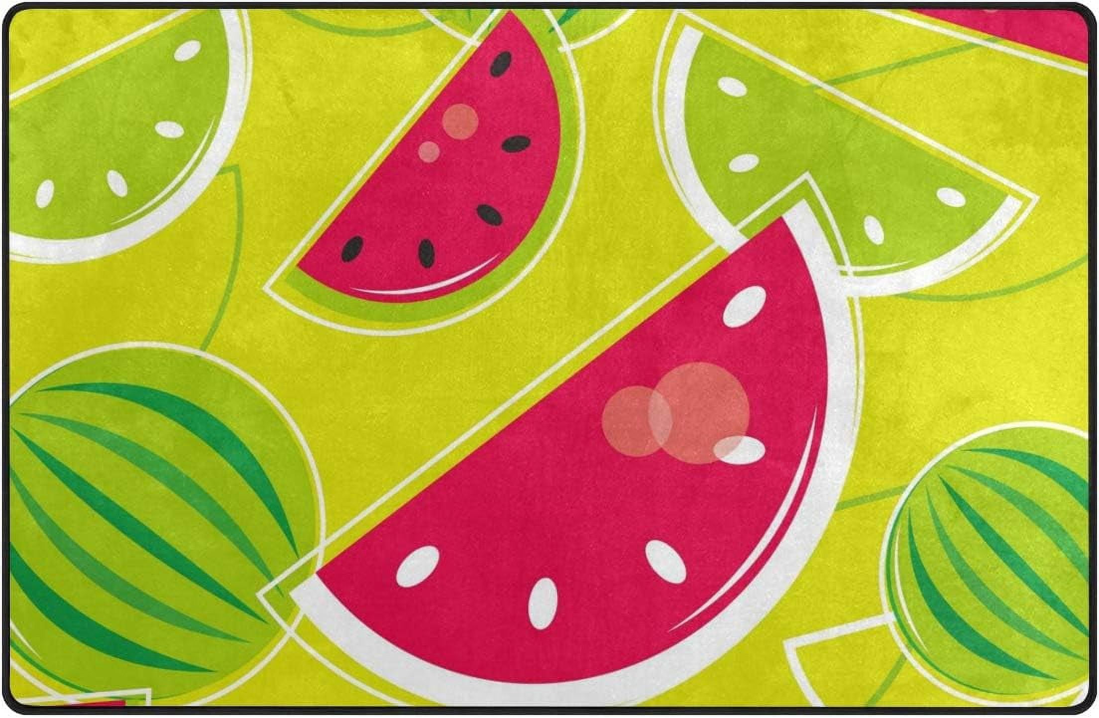 Coolnut Lightweight Soft Area Rugs 60x39 inch, Fresh Summer Melon Floor ...