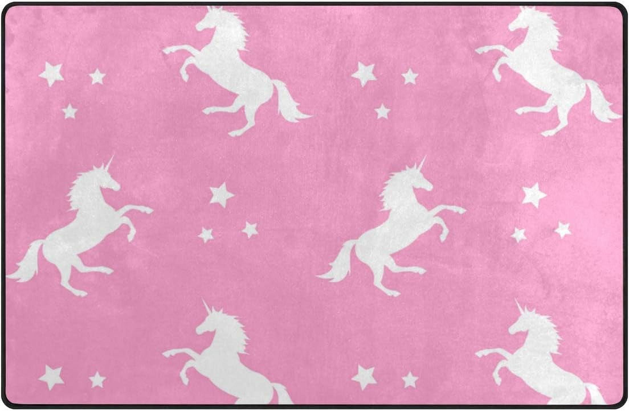 Coolnut Lightweight Soft Area Rugs 60x39 inch, Silhouette Unicorn Floor ...