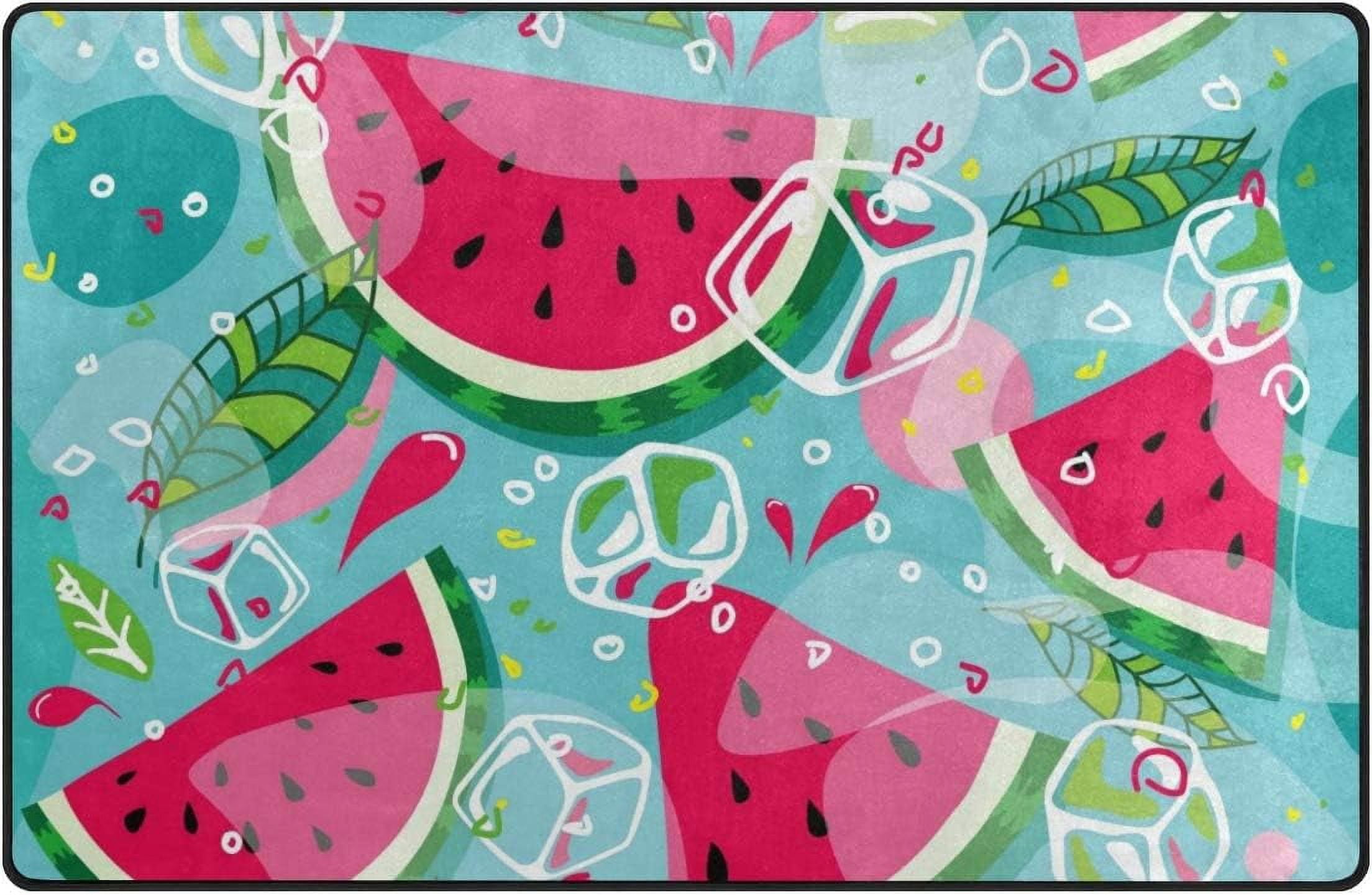 Coolnut Lightweight Soft Area Rugs 60x39 inch, Watermelon Full Colors ...