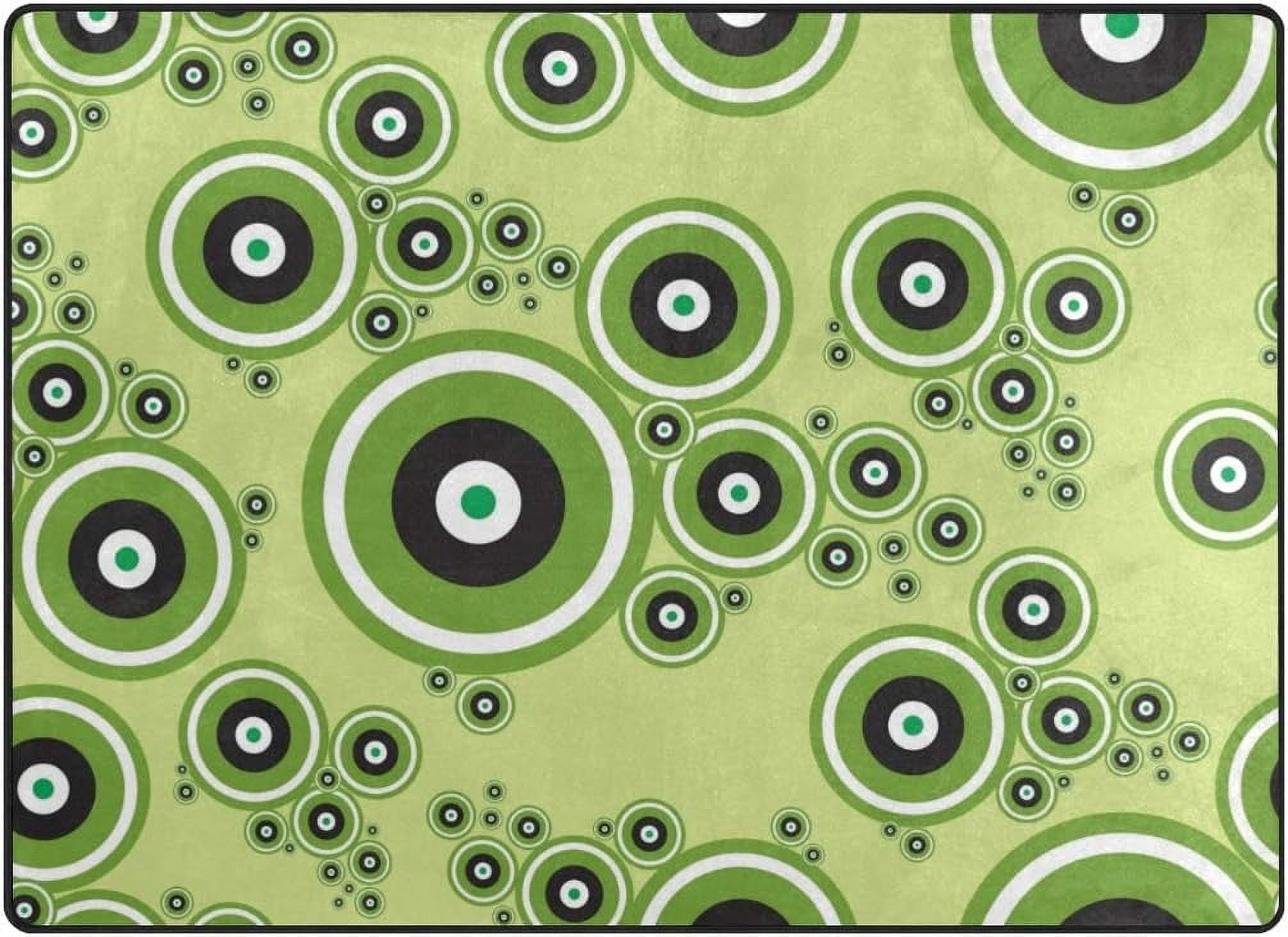 Coolnut Lightweight Soft Area Rugs 63 x 48 in, Abstract Circle Pattern Floor Mat for Kids ...