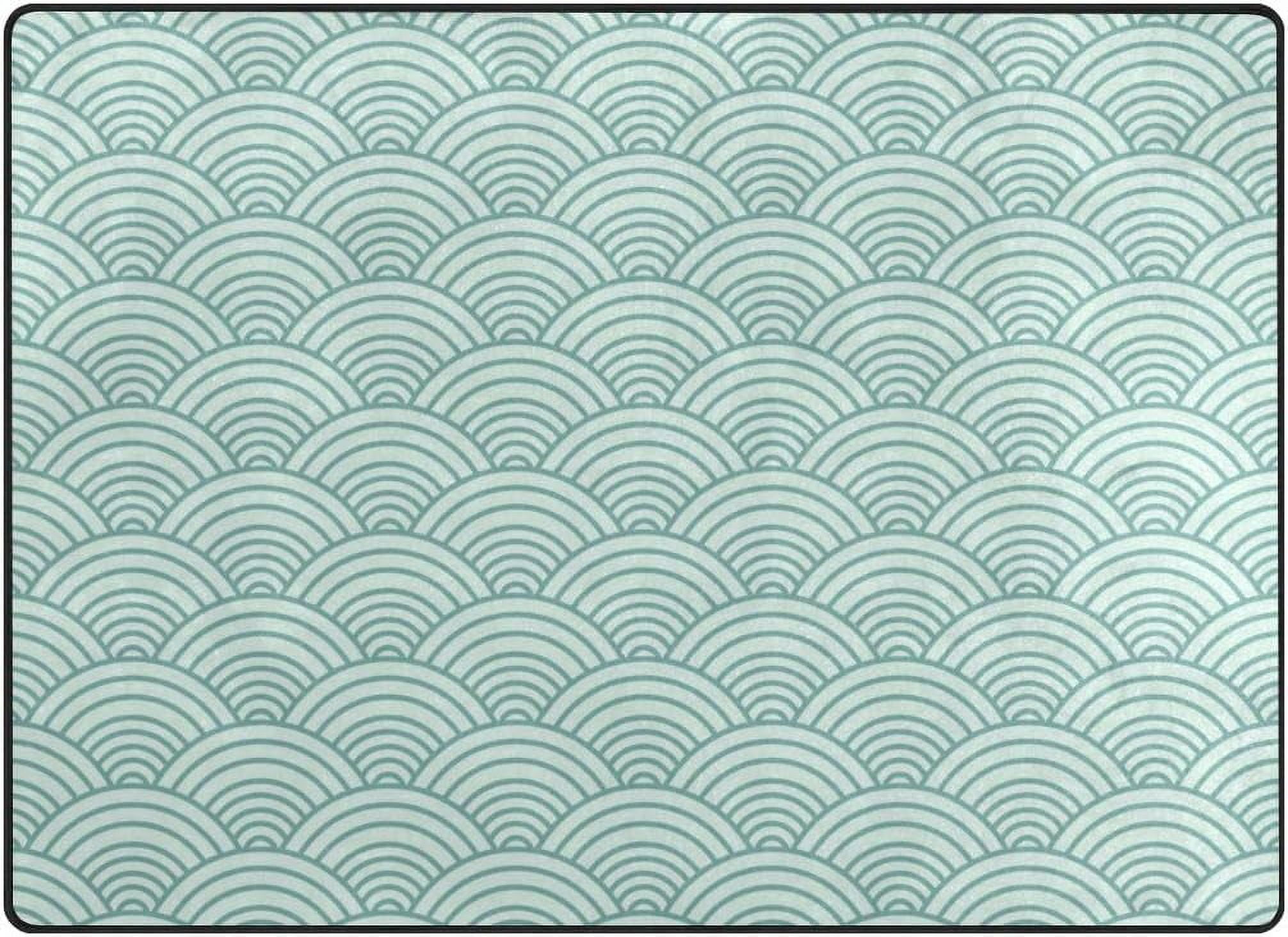 Coolnut Lightweight Soft Area Rugs 63 x 48 in, Abstract Wavy Pattern ...