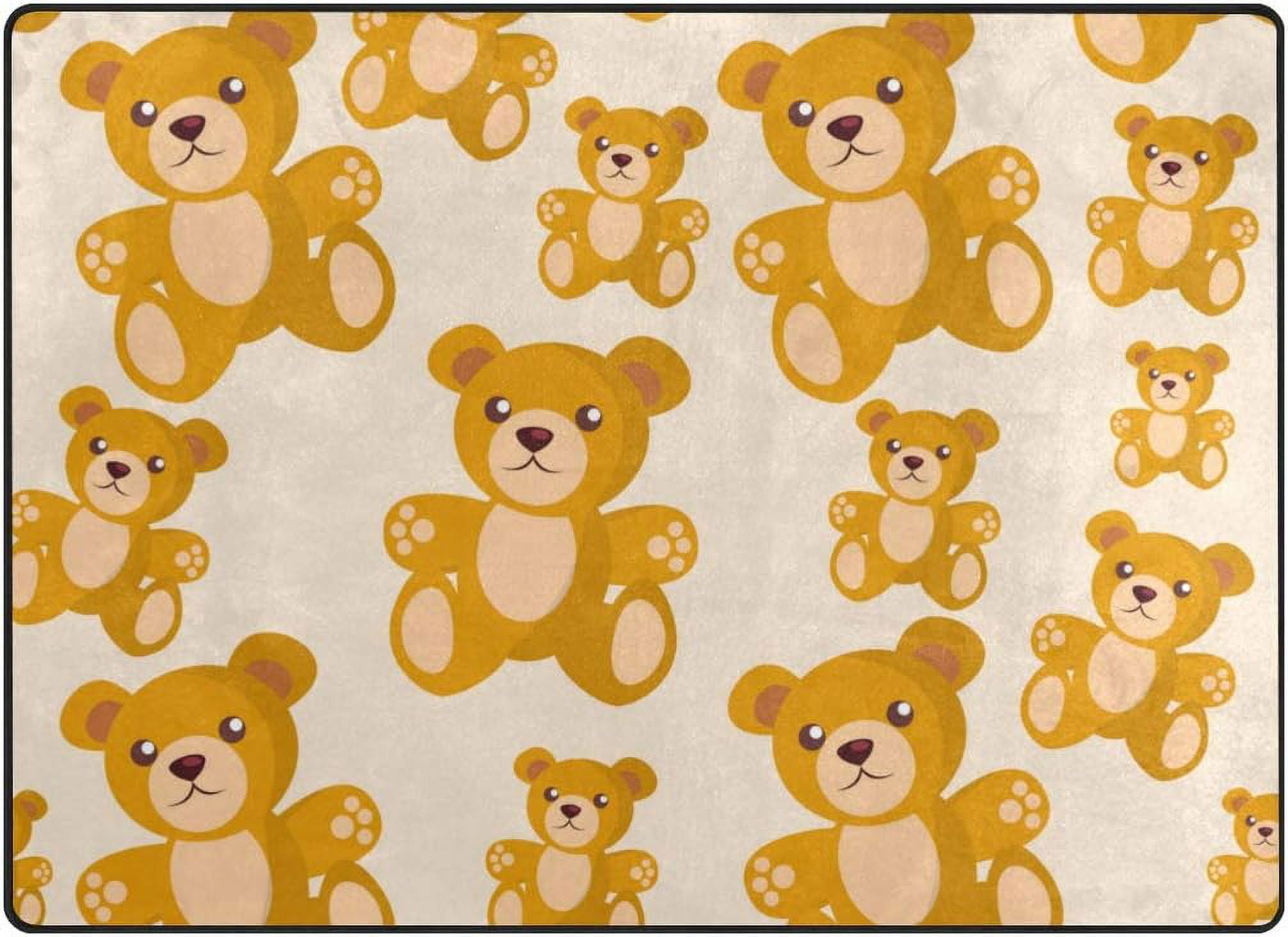 Coolnut Lightweight Soft Area Rugs 63 x 48 in, Cute Bear Toy Floor Mat ...
