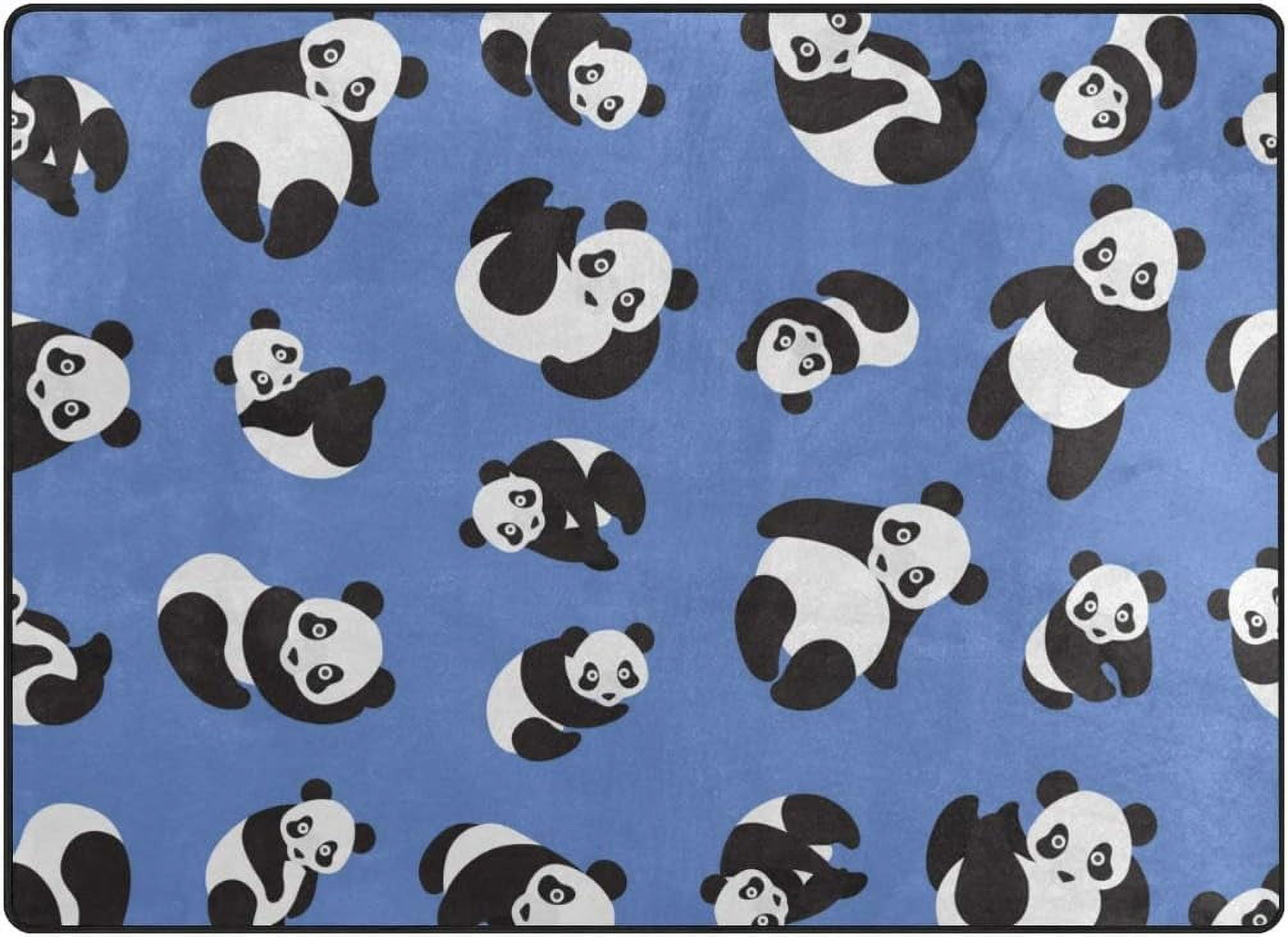 Coolnut Lightweight Soft Area Rugs 63 x 48 in, Cute Pandas Floor Mat ...