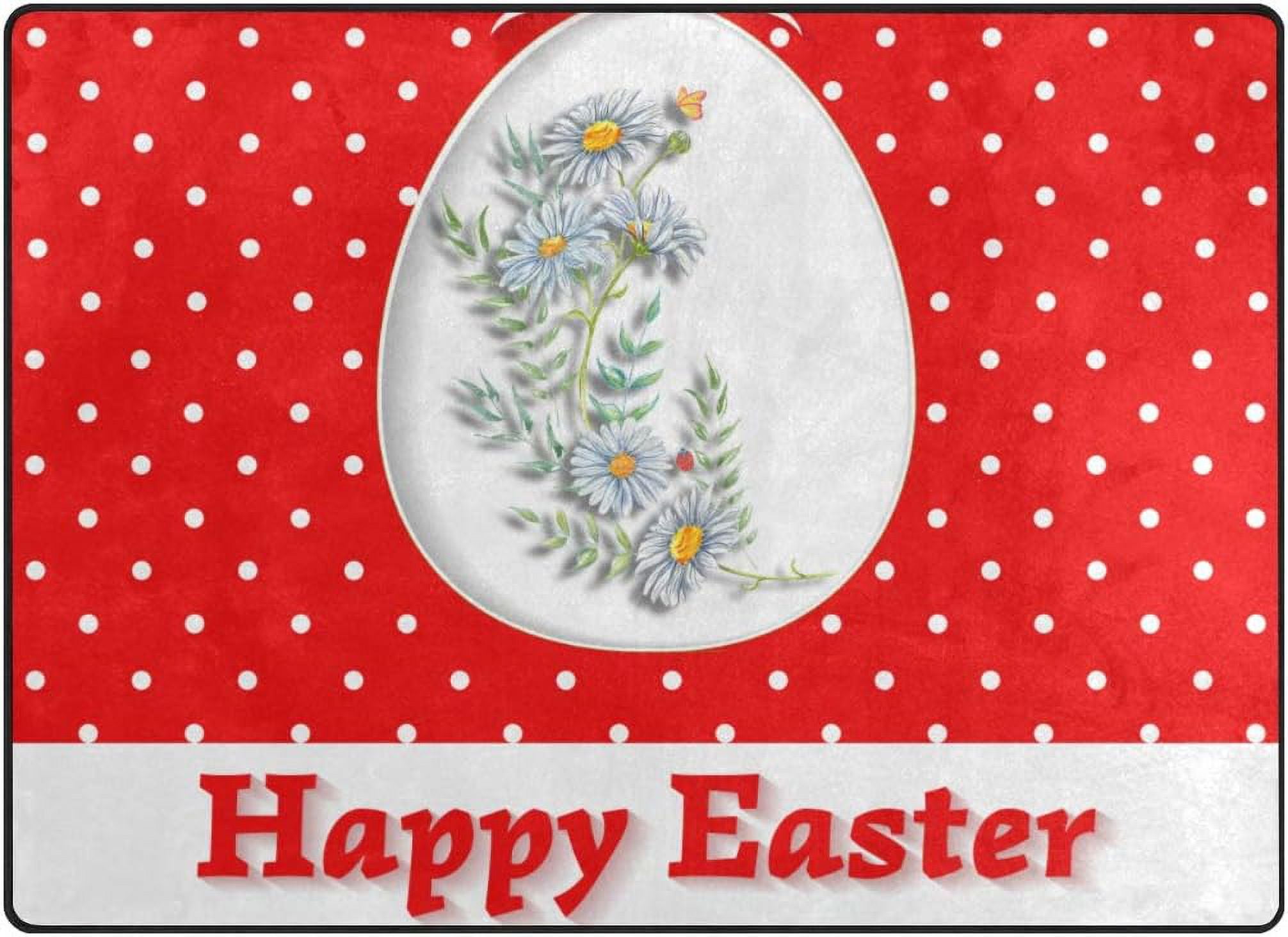 Coolnut Lightweight Soft Area Rugs 63 x 48 in, Decorated Easter Eggs ...