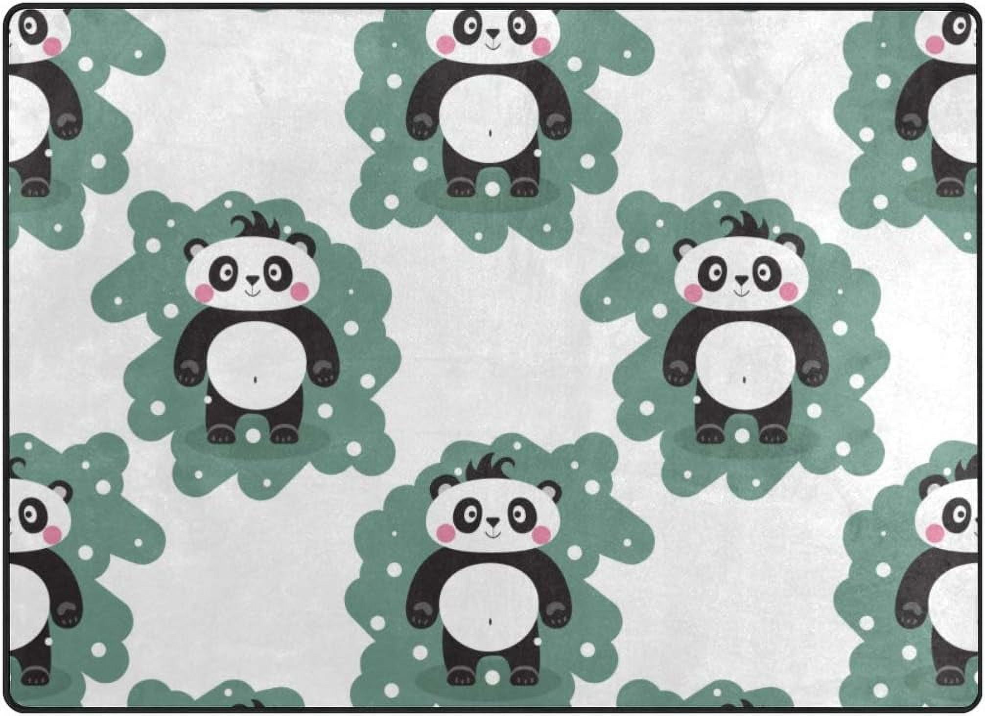 Coolnut Lightweight Soft Area Rugs 63 x 48 in, Funny Pandas Floor Mat ...