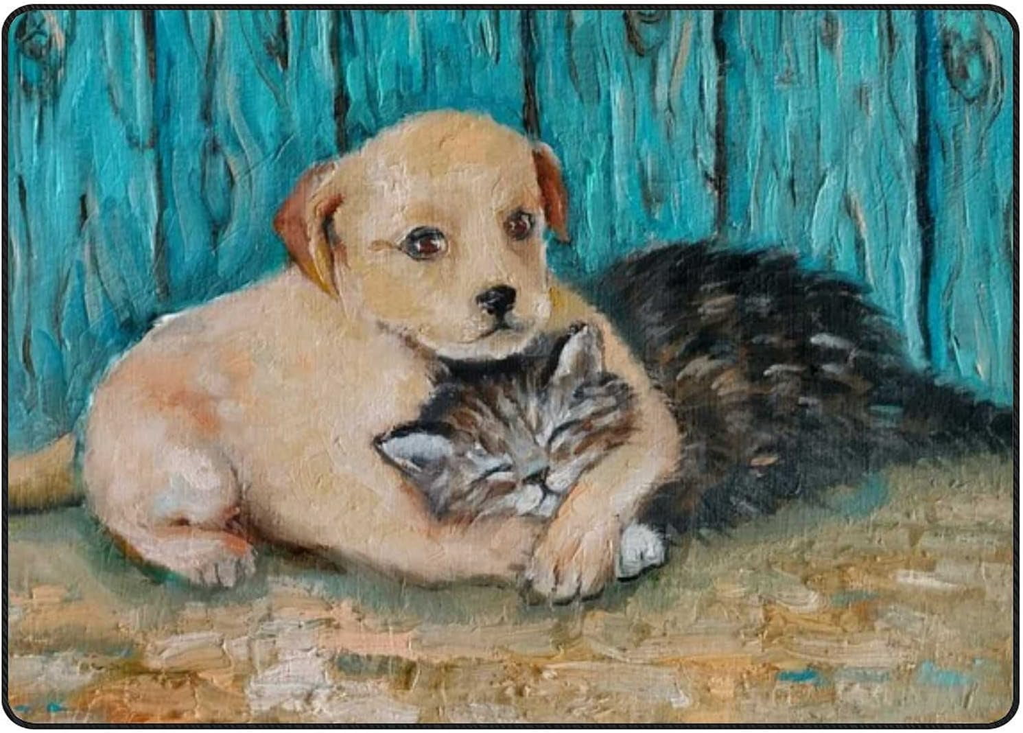 Coolnut Lightweight Soft Area Rugs 63 x 48 in, Kitten Sleeps in The ...