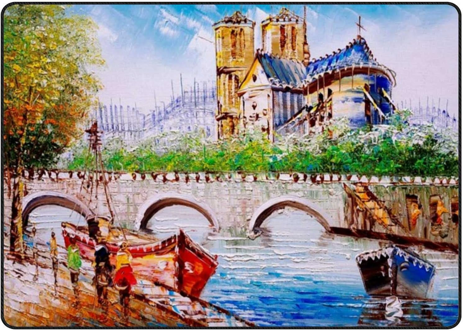 Coolnut Lightweight Soft Area Rugs 63 x 48 in, Street View of Paris ...