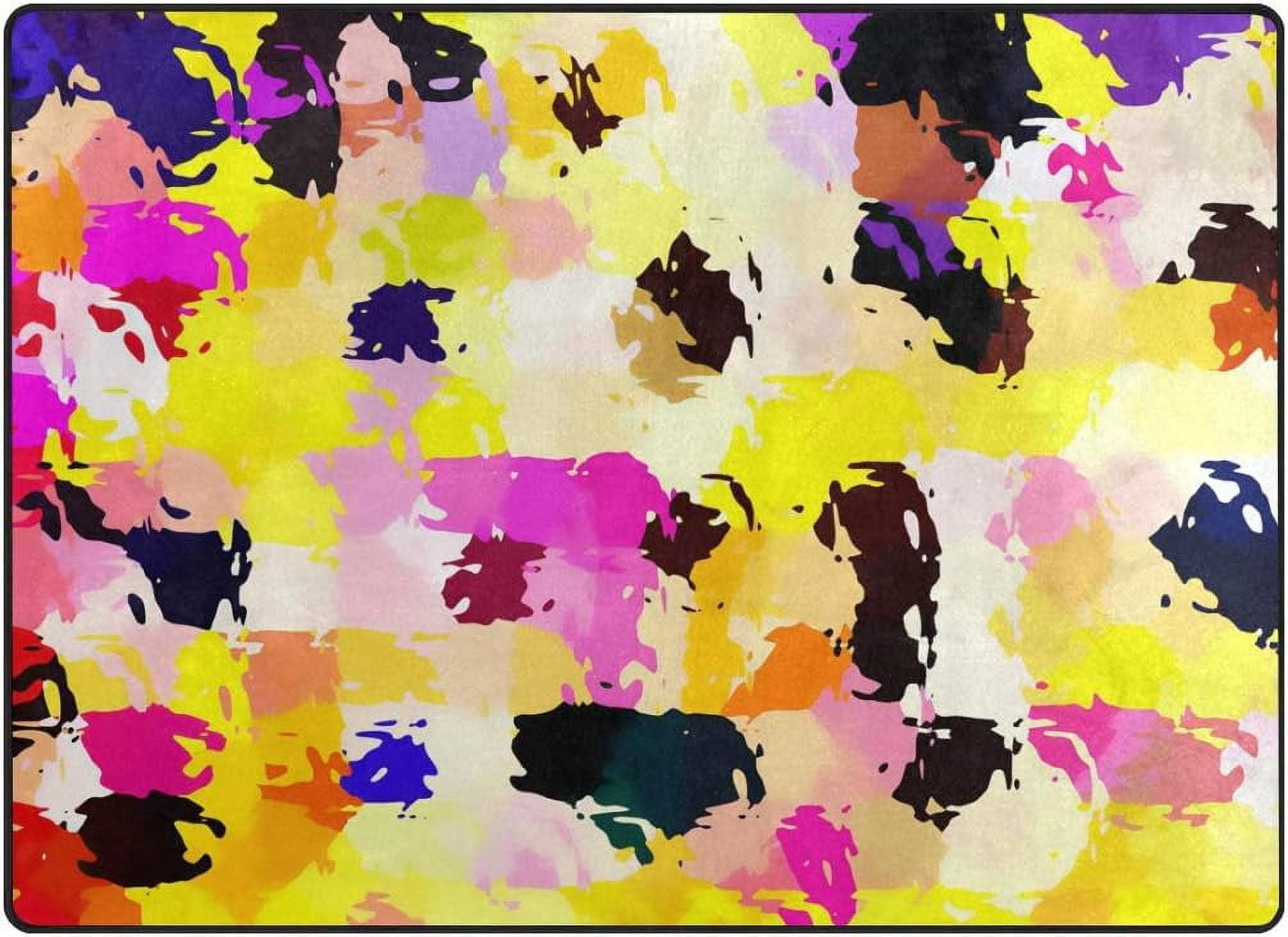 Coolnut Lightweight Soft Area Rugs, 80 x 58 inch（6'8" x 4'10"） Abstract ...