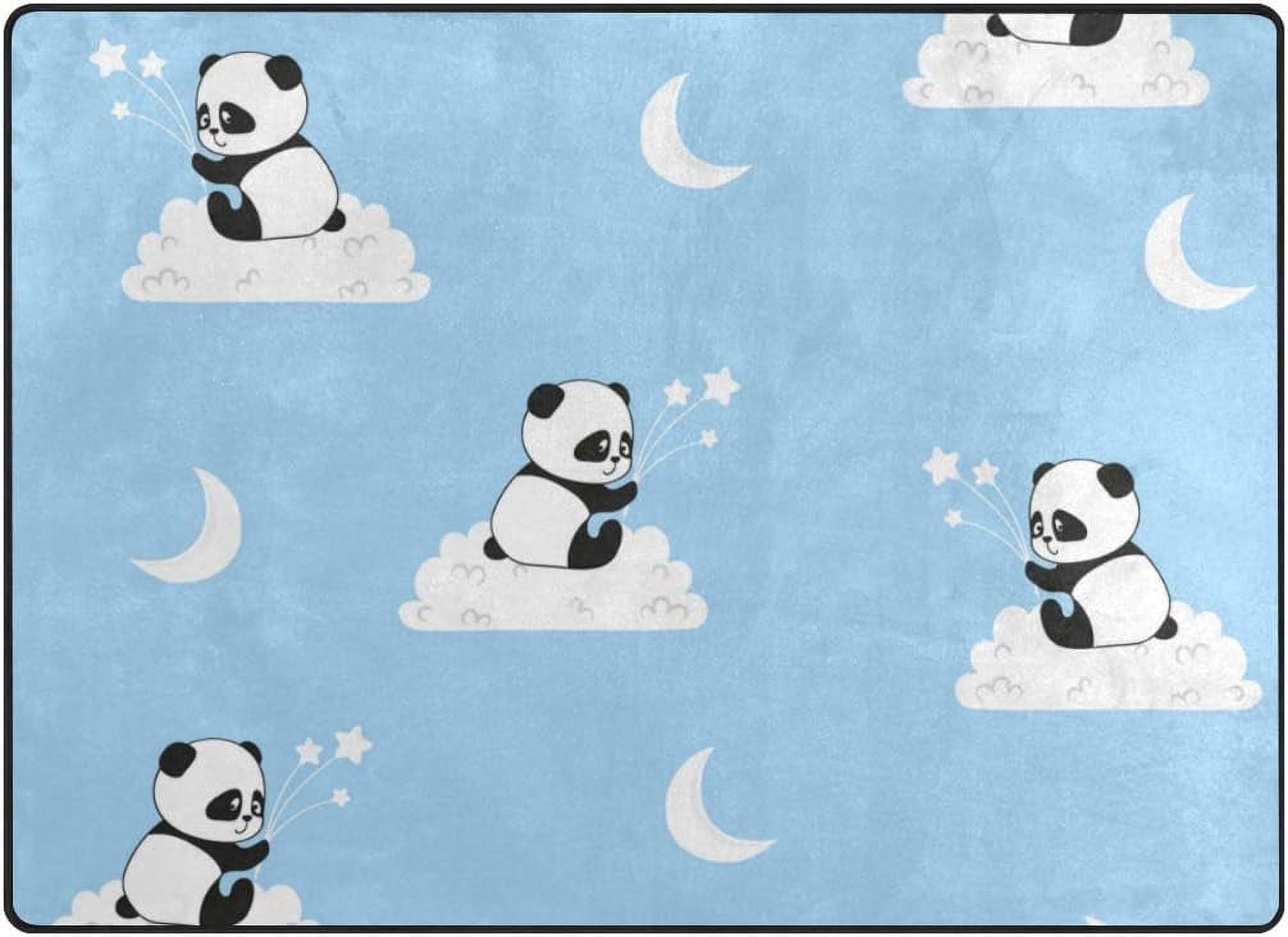 Coolnut Lightweight Soft Area Rugs, 80 x 58 inch（6'8" x 4'10"） Pandas ...