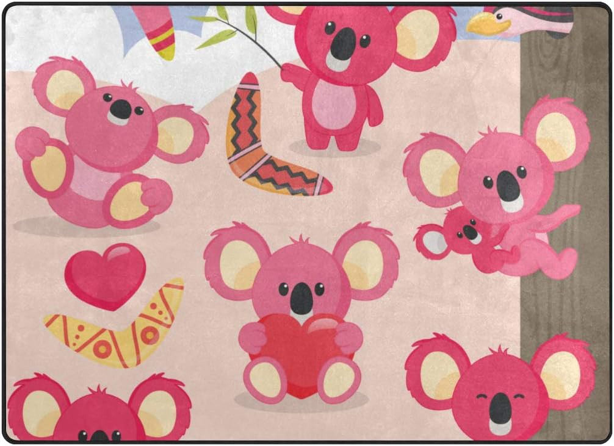 Coolnut Lightweight Soft Area Rugs, 80 x 58 inch（6'8" x 4'10"） Pink ...