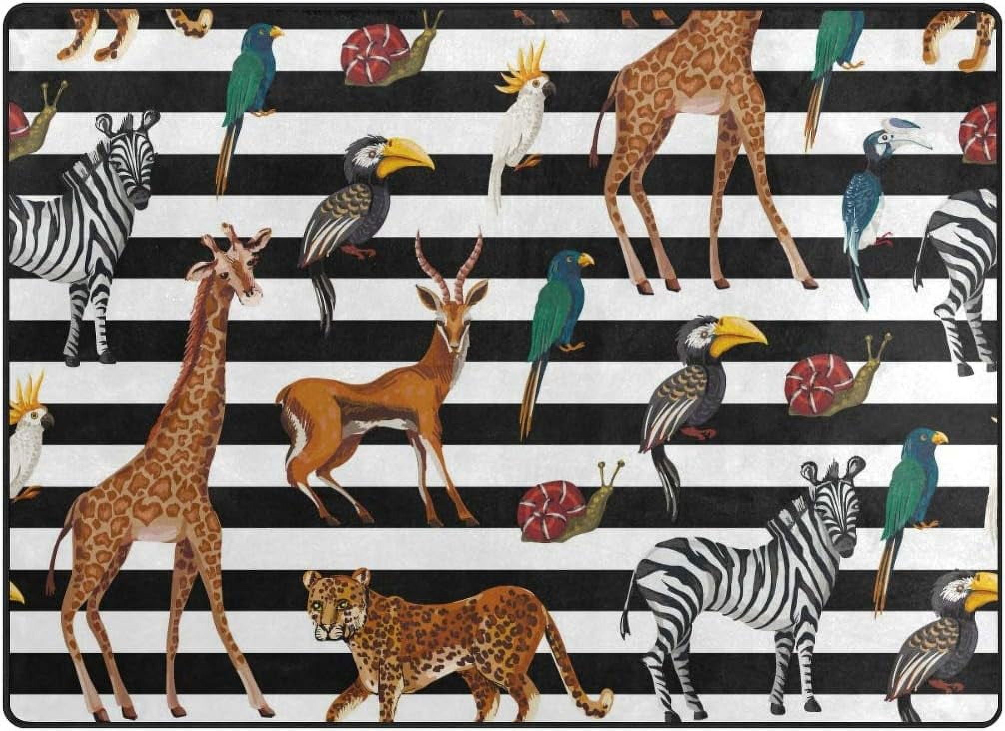 Coolnut Lightweight Soft Area Rugs, 80 x 58 inch（6'8" x 4'10"） Wild ...