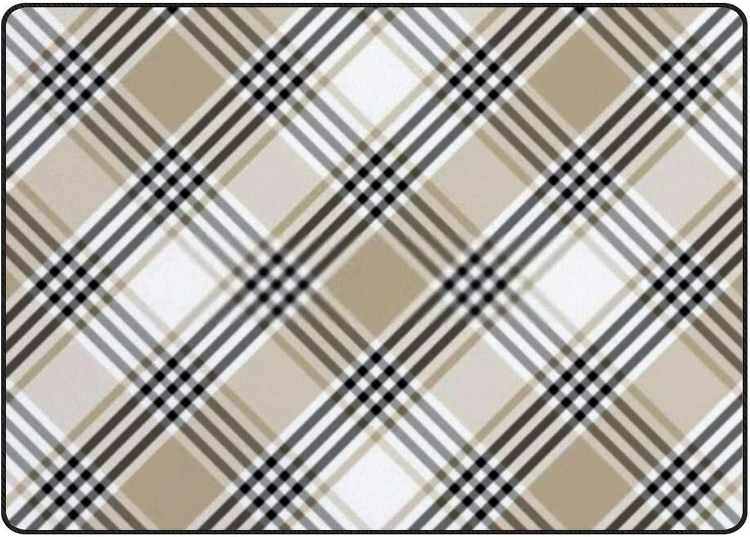 Coolnut Lightweight Soft Area Rugs Checkered Tartan Plaid Floor Carpet ...