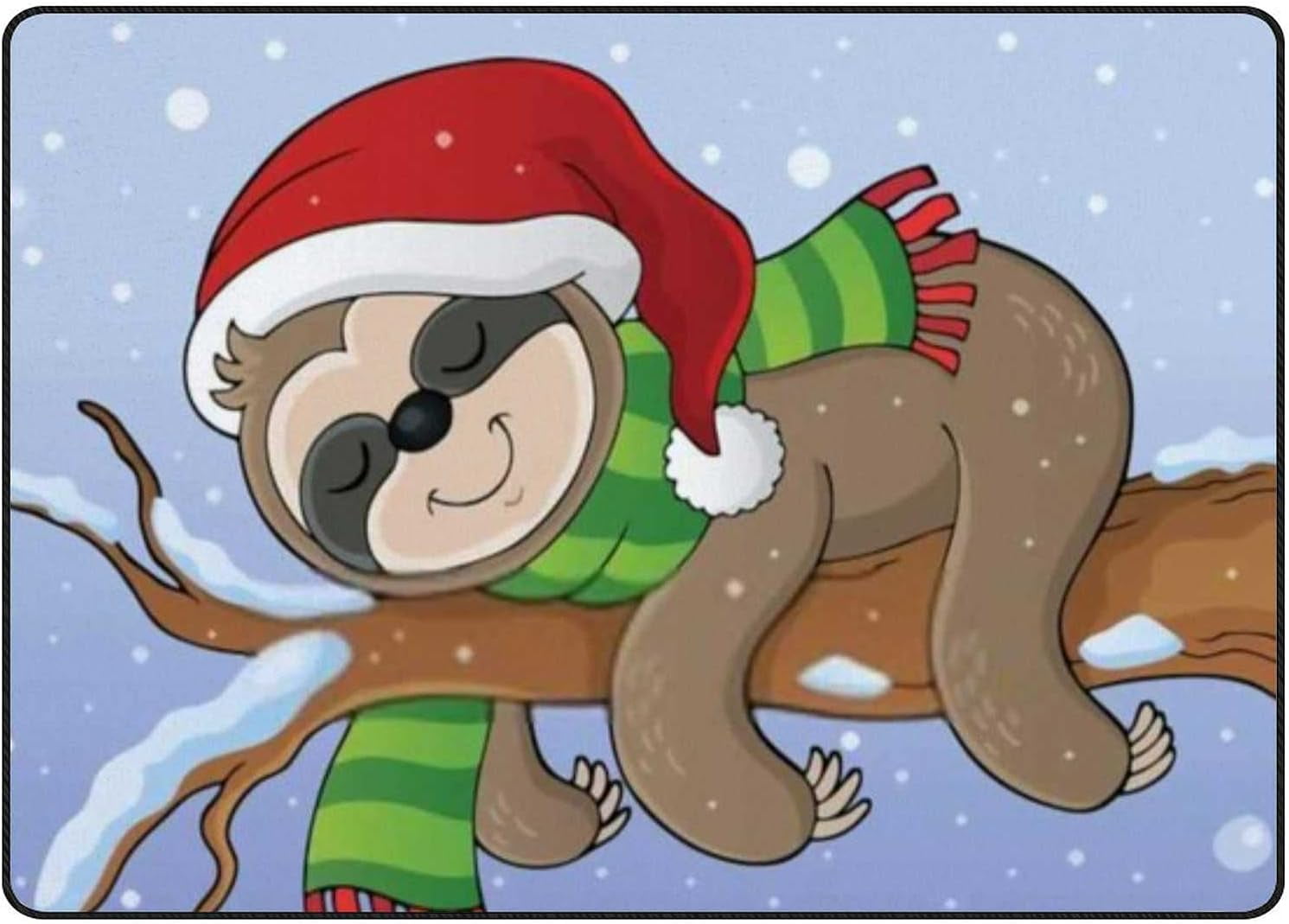Coolnut Lightweight Soft Area Rugs Christmas Sloth Sleeping Floor ...