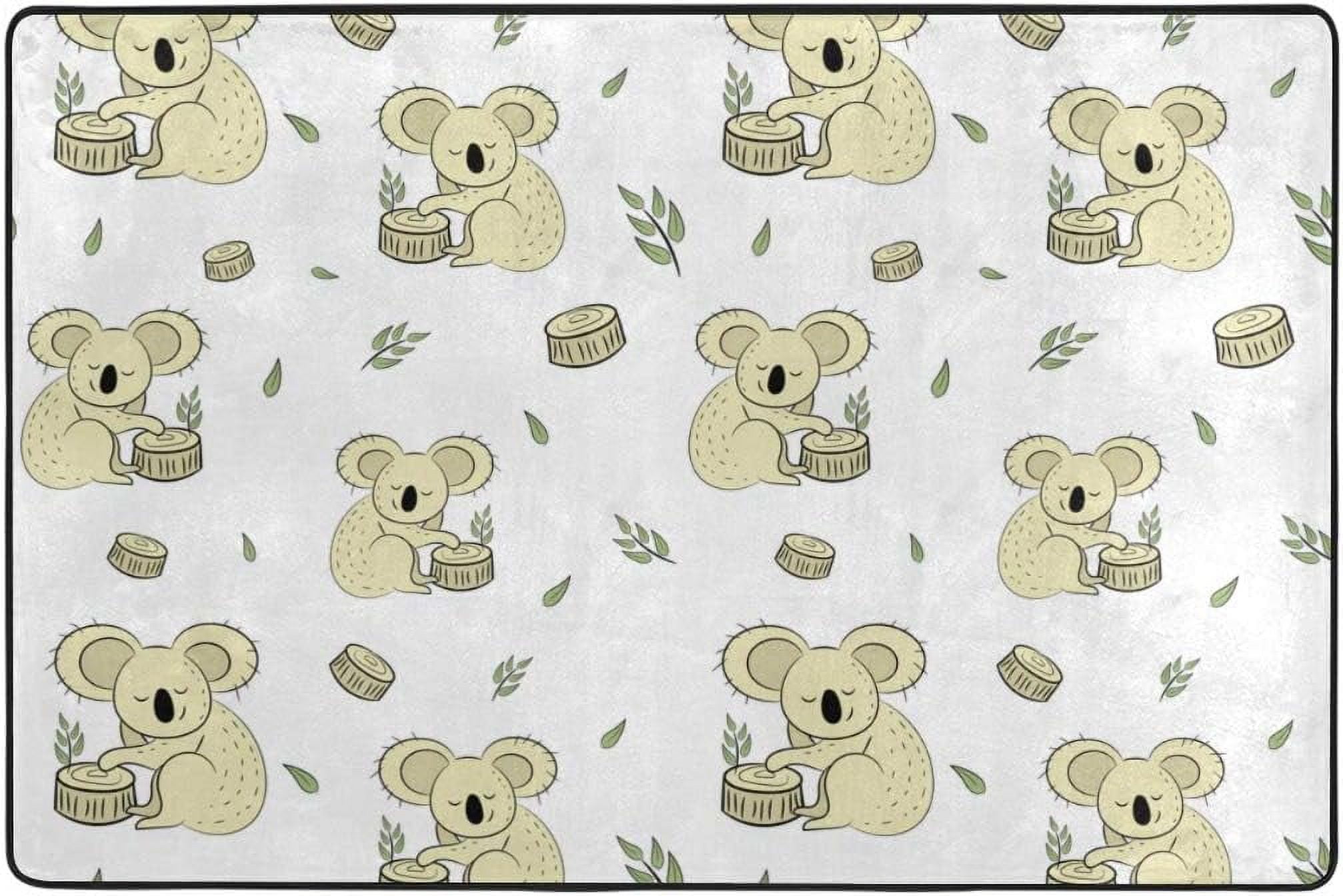 Coolnut Lightweight Soft Area Rugs Cute Bear Koala Stumps On White ...