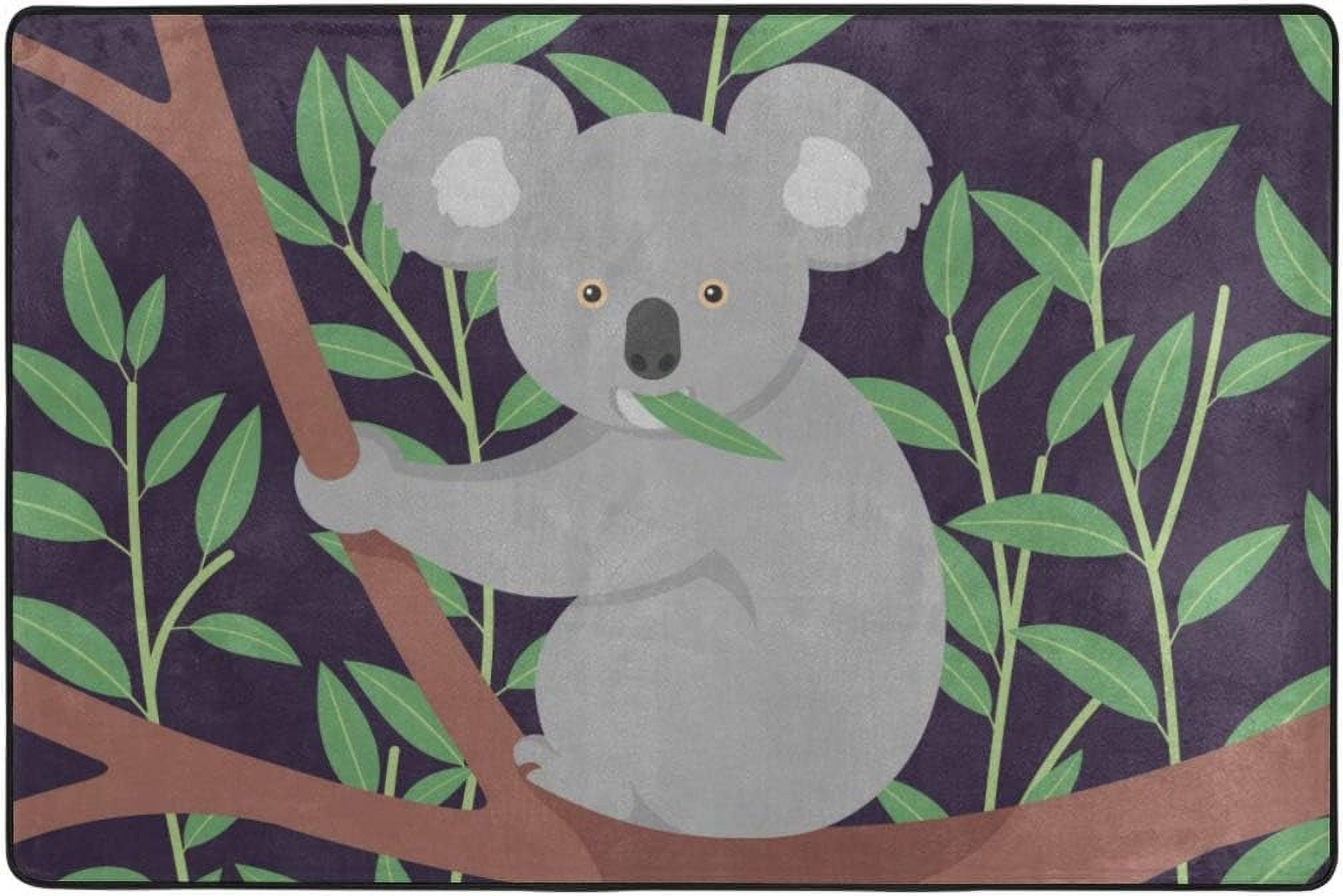 Coolnut Lightweight Soft Area Rugs Koala Sitting On Tree Floor Mat for ...