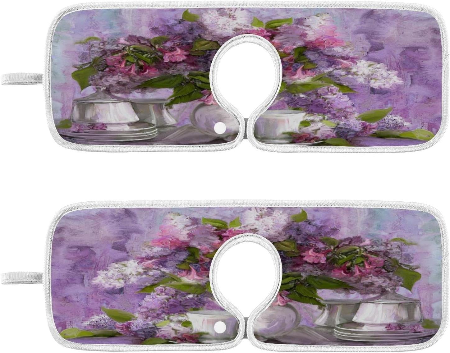 Coolnut Lilac Bouquet Sink Splash Guard for Faucet 2 Packs Faucet ...
