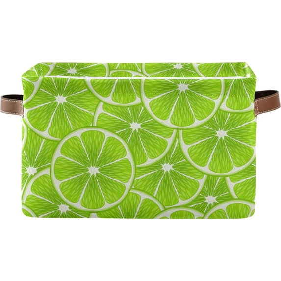 Coolnut Lime Lemon Slices Storage Basket, Durable Canvas Organizer With ...