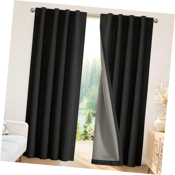 Coolnut Linen Drapes for Bedroom 100% Light 1 Panel, Curtains 100" 108 ...