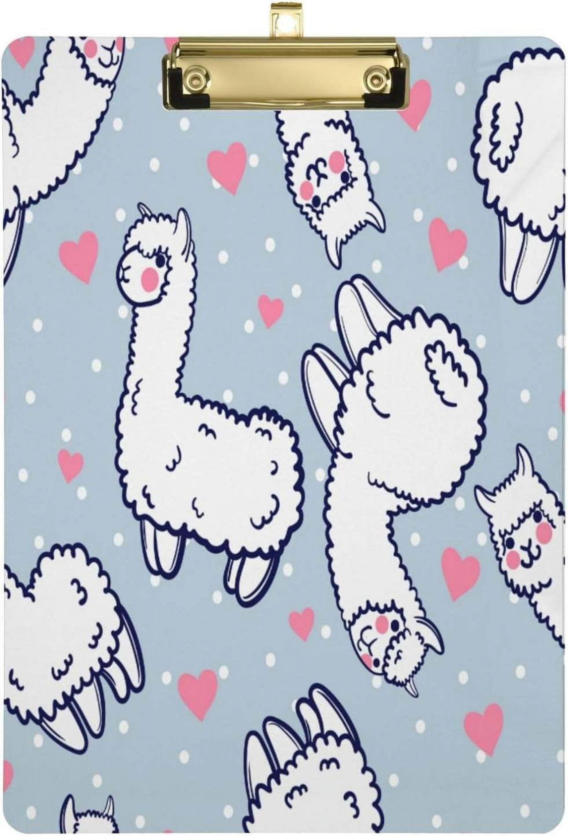 Coolnut Llama Acrylic Clipboard with Low Profile Gold Metal Clip Standard A4 Letter Size ...