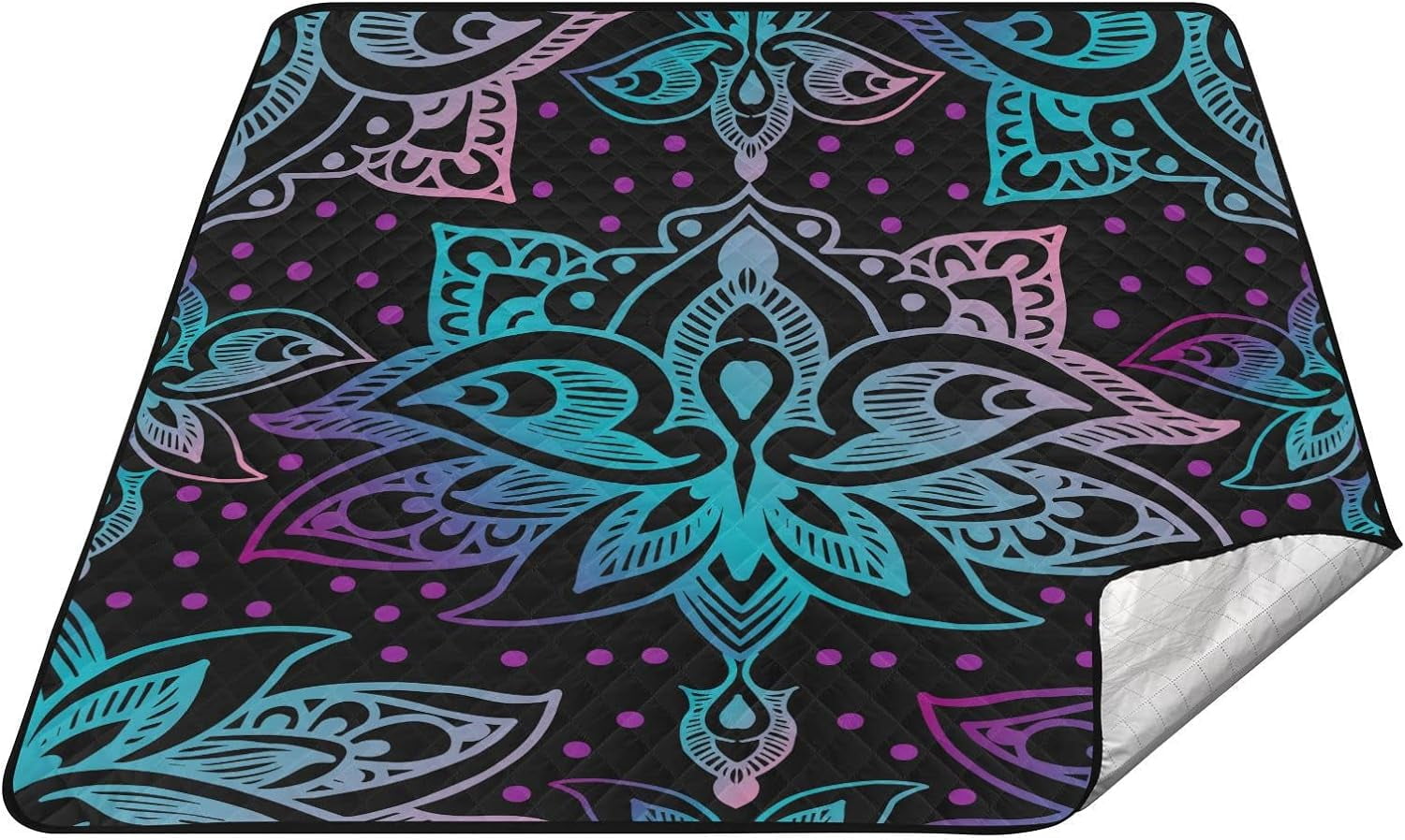 Coolnut Lotus Boho Large Picnic & Outdoor Beach Blanket, Waterproof ...